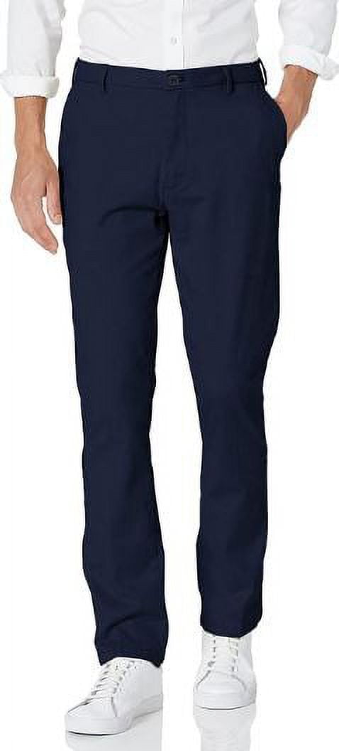 IZOD Men's Saltwater Stretch Flat Front Straight Fit Chino, Cadet Navy ...