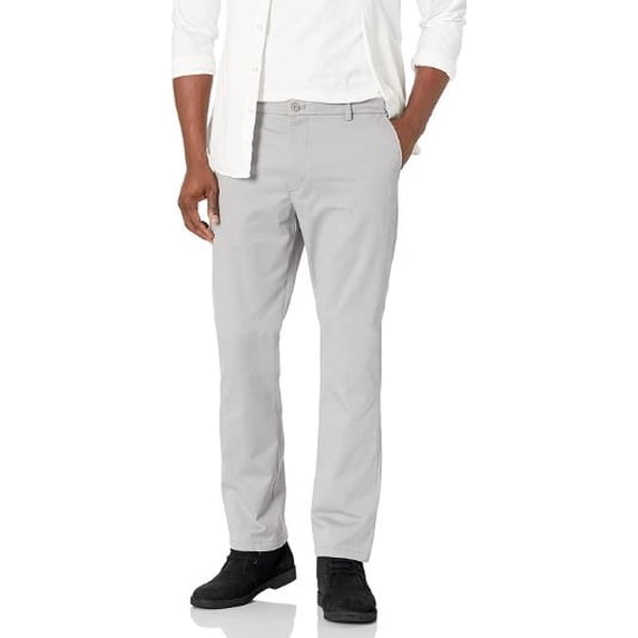 IZOD Men's Saltwater Stretch Flat Front Straight Fit Chino, Cinder ...