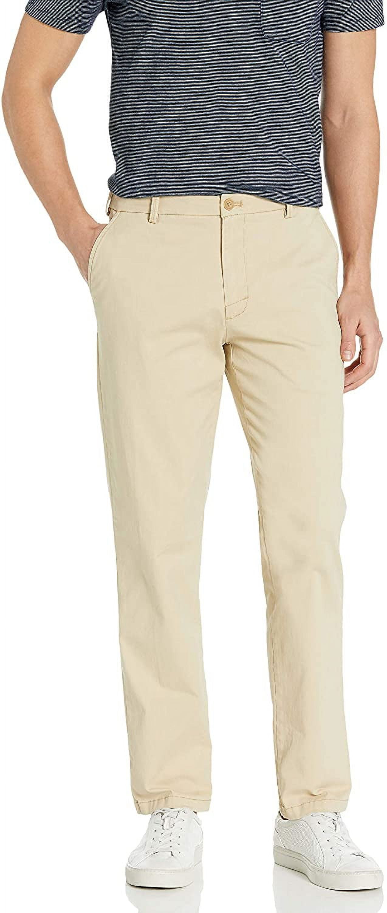 Izod Mens Saltwater Stretch Flat Front Straight Fit Chino Pale Khaki