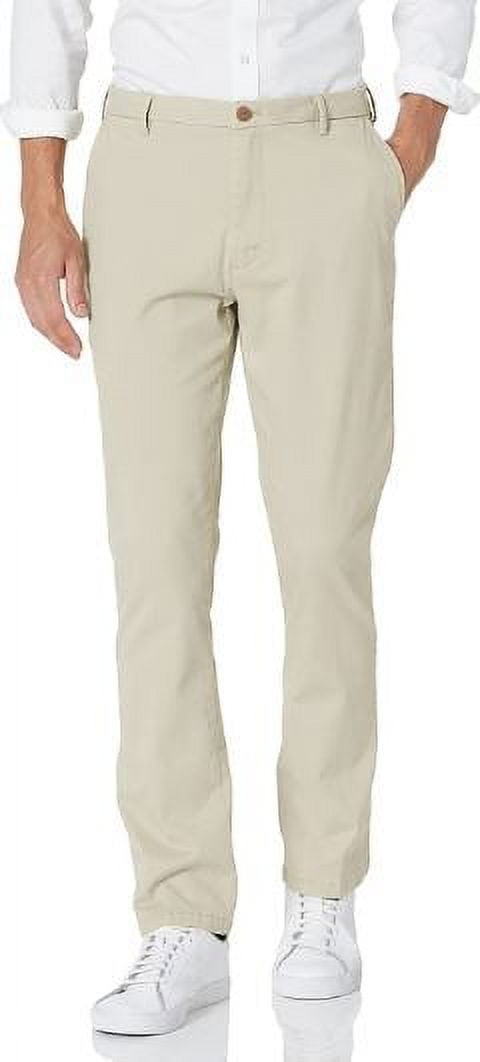 Izod Mens Saltwater Stretch Flat Front Straight Fit Chino Pant Stone