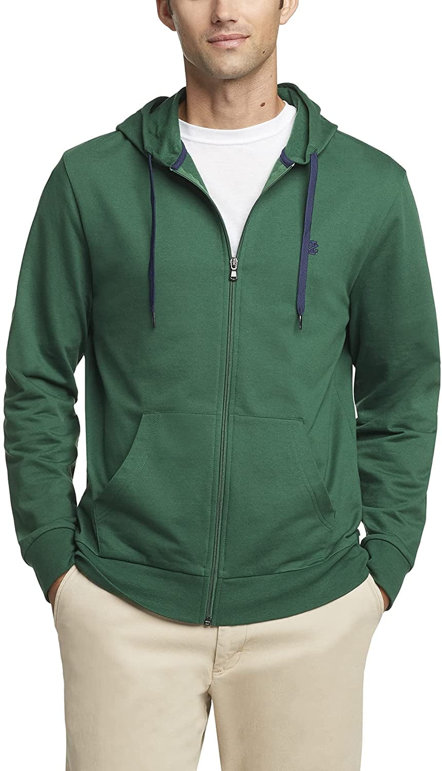 IZOD Mens Nauset Light Full Zip Hoodie Sweatshirt Large Eden - Walmart.com