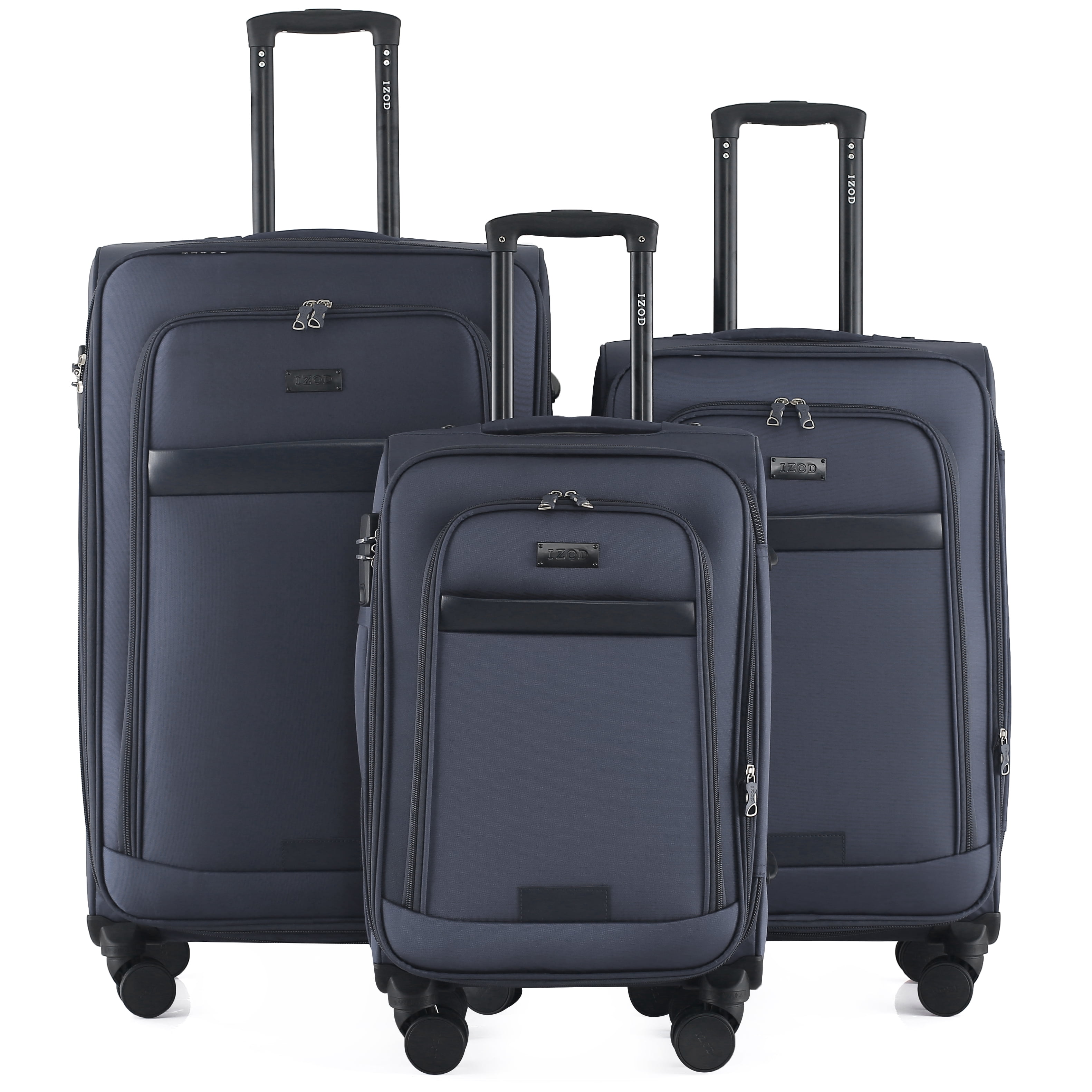 IZOD Lightweight Durable Expandable 3-Piece Luggage Set with Combo Lock ...