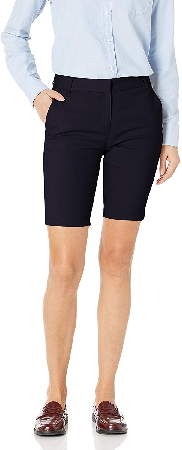 IZOD Women's Juniors Uniform Bermuda Shorts, Skinny Style with Hook ...