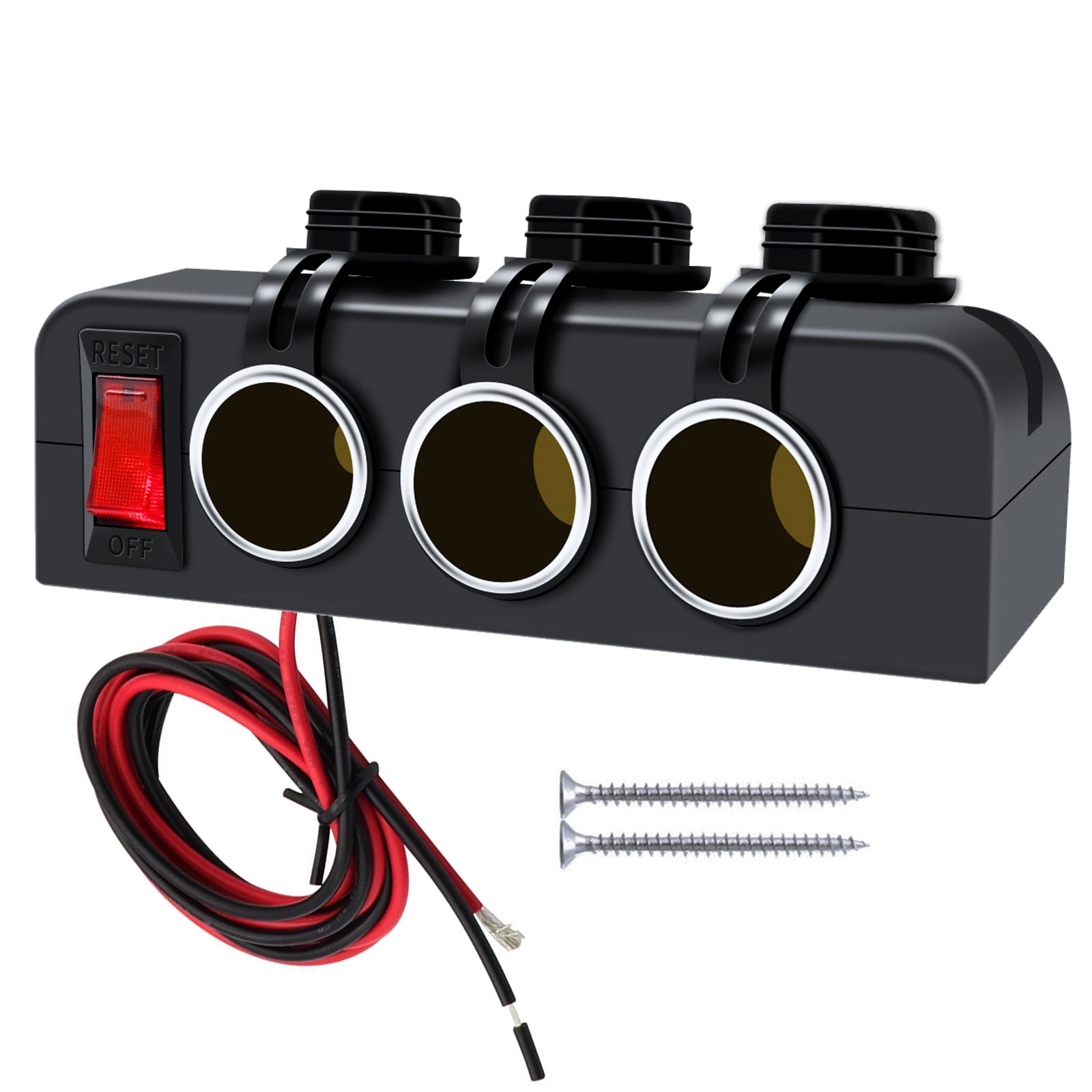 IZTOSS 12/24V 3 Socket Cigarette Lighter Splitter Adapter with LED ...
