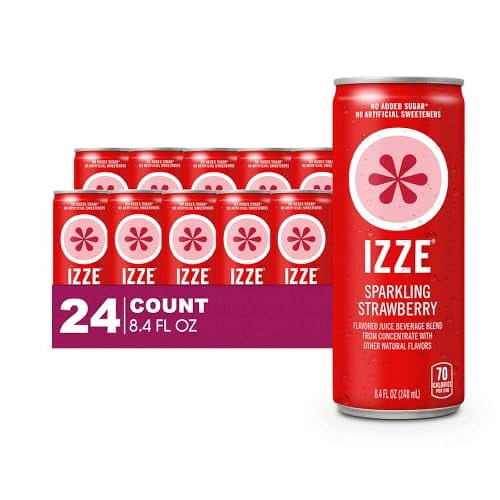 IZZE 24-Pack of Strawberry Sparkling Juice No Added Sugars 8.4 fl oz Aluminum Can - Walmart.com