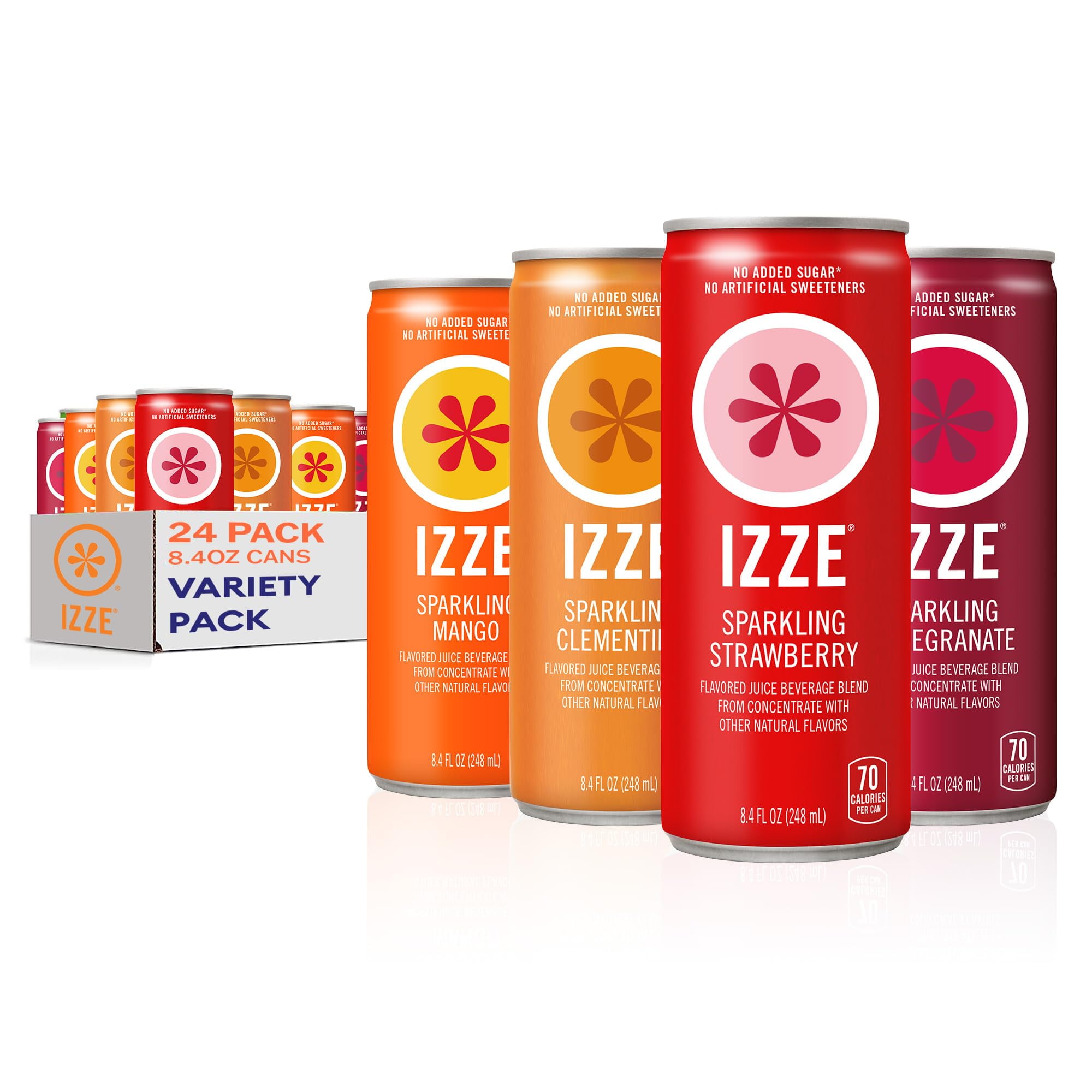 IZZE Sparkling Juice, 4 Flavor Dawn Variety Pack (Mango, Clementine ...