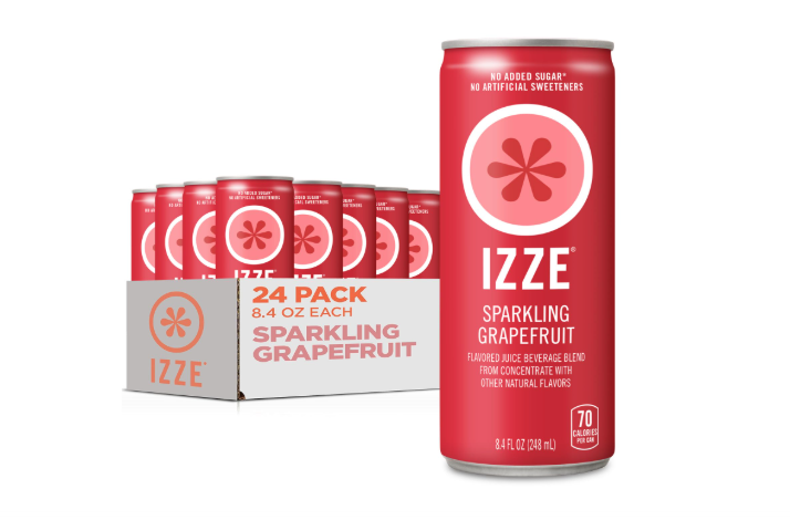IZZE-Sparkling Juice Beverage Blend, Grapefruit, No Sugar Added, 8.4 FL ...