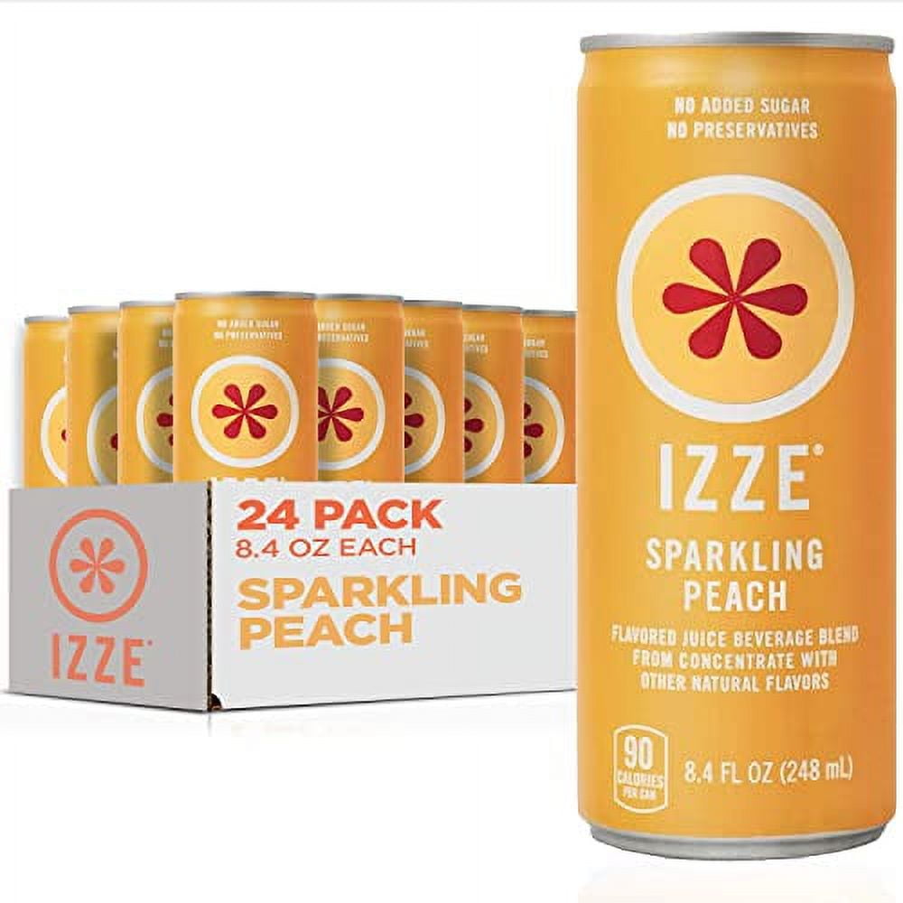 IZZE Sparkling Juice, Peach Flavor, 8.4 Fl Oz Cans, 24 Pack - Walmart.com