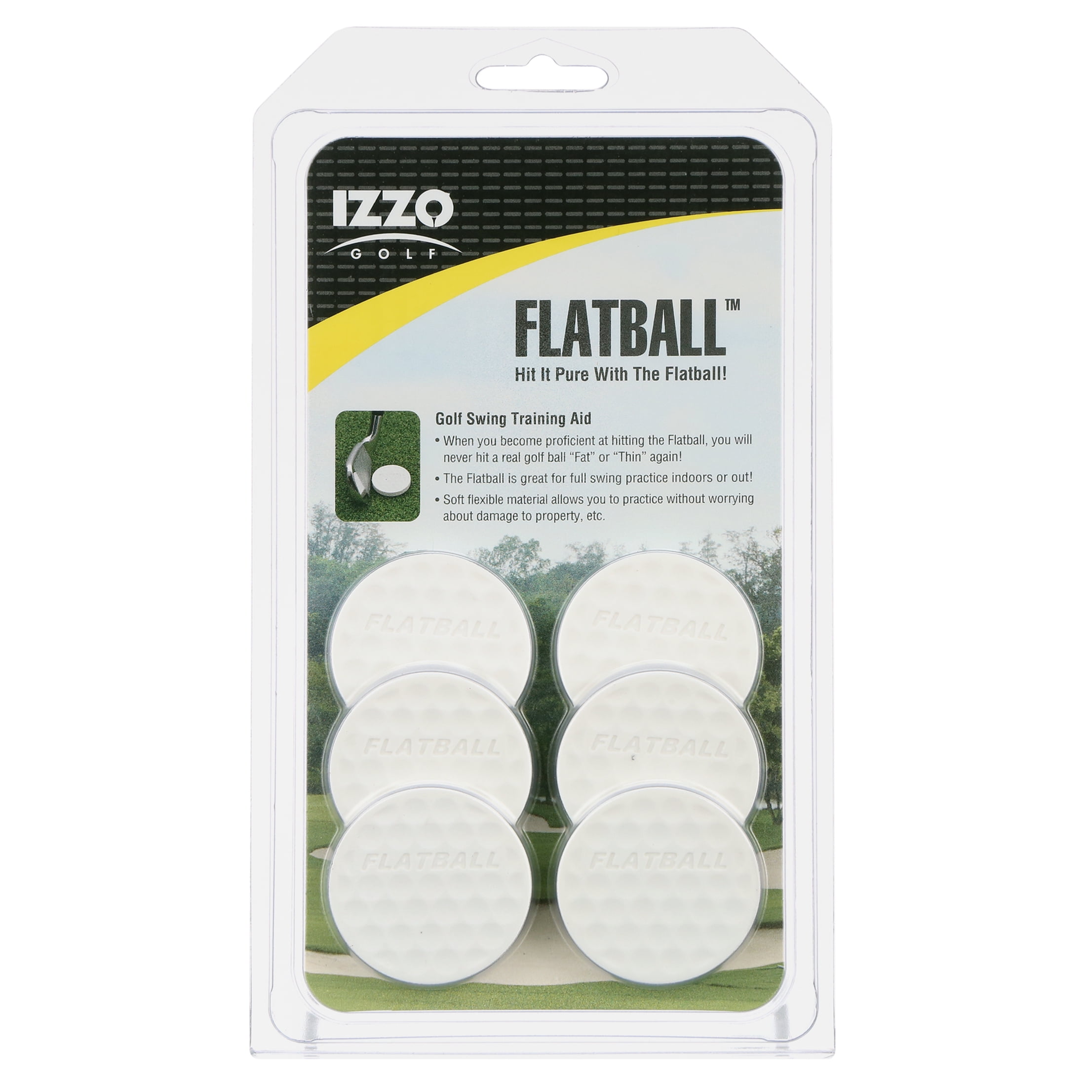 IZZO Golf Flat Ball Full-Swing Golf Training Aid, White - Walmart.com