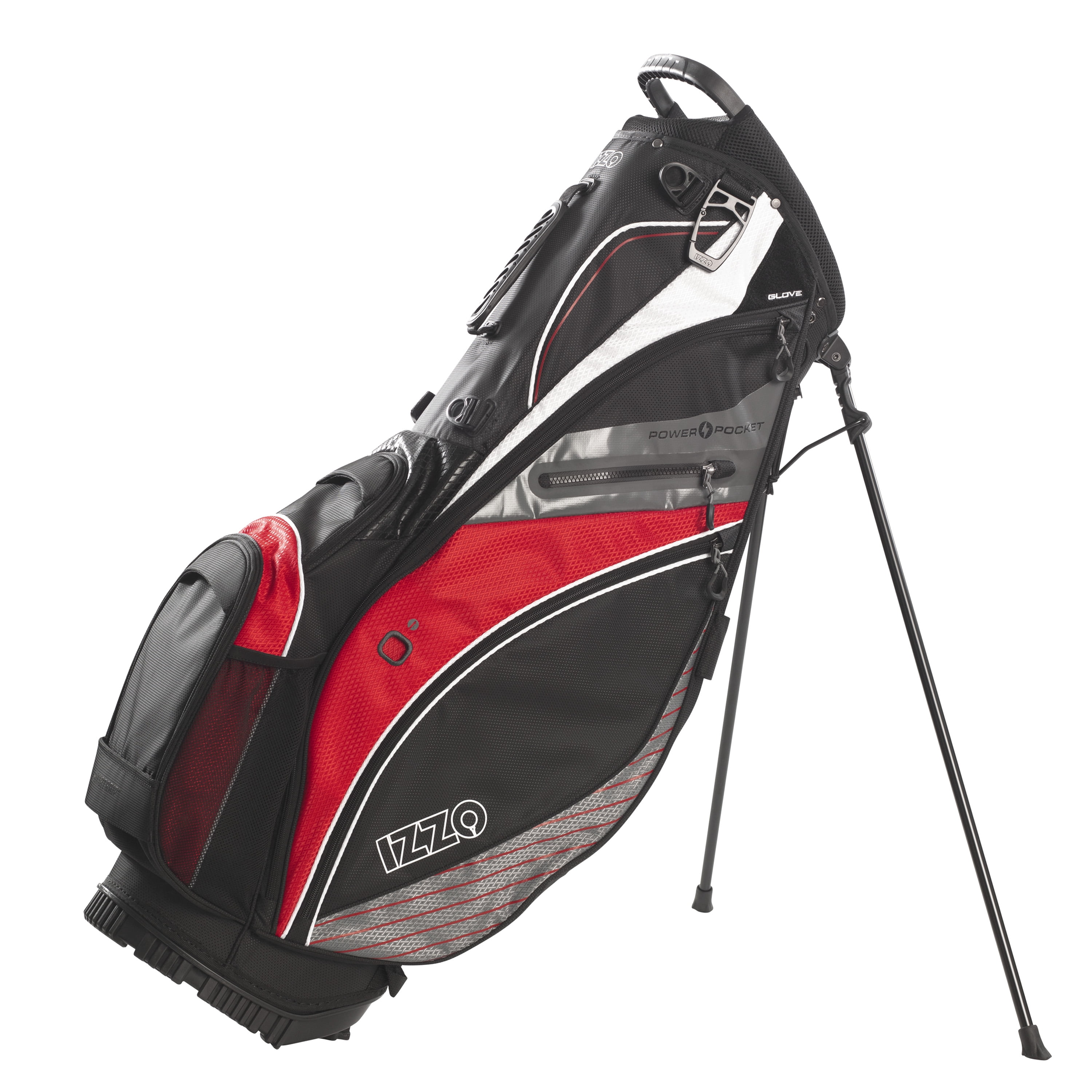 IZZO Golf Versa Stand Bag, Lightweight Hybrid Design, Red, Club ...