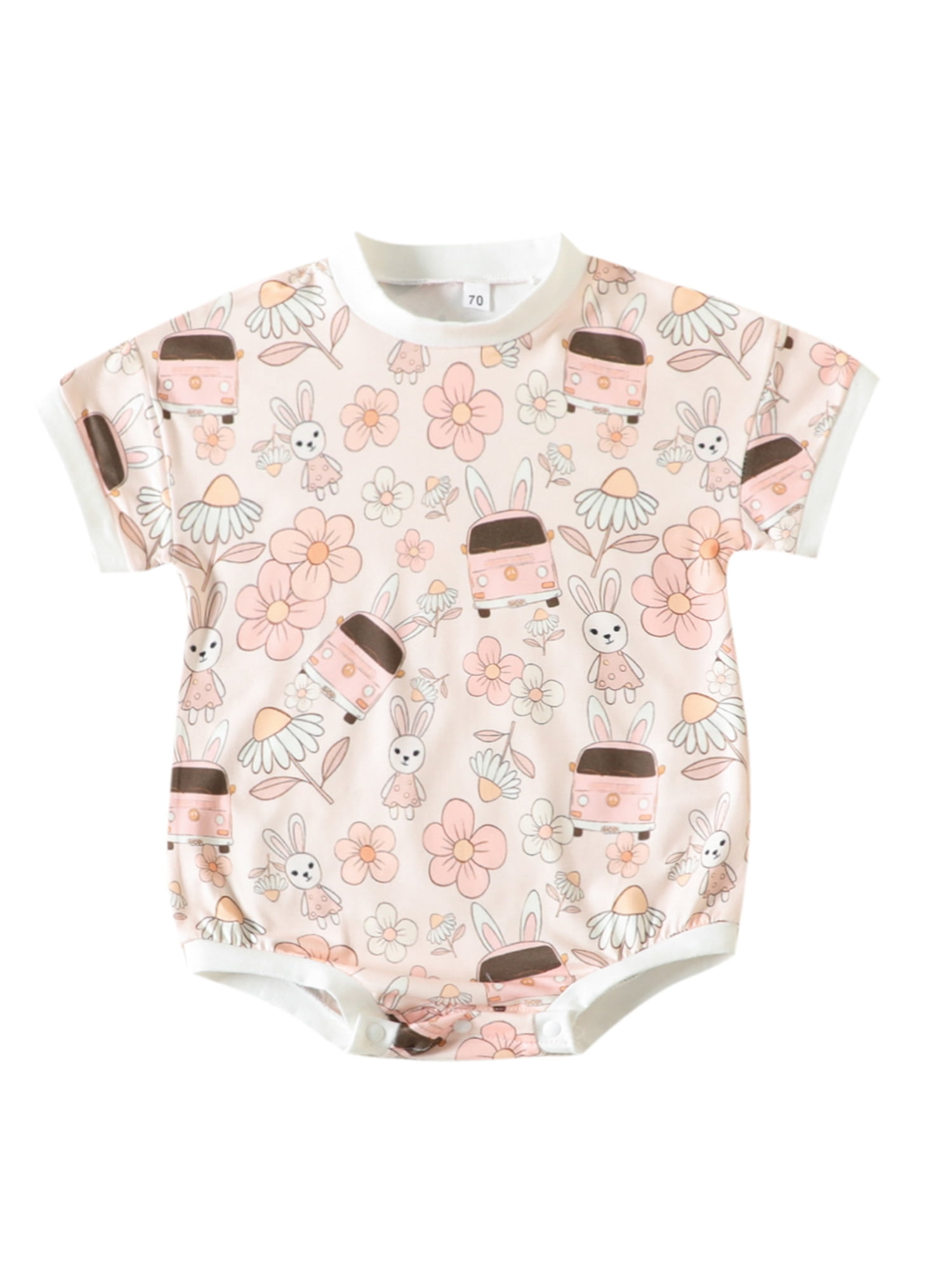 IZhansean Newborn Baby Girl Boy Easter Romper Bunny Print Short Sleeve ...