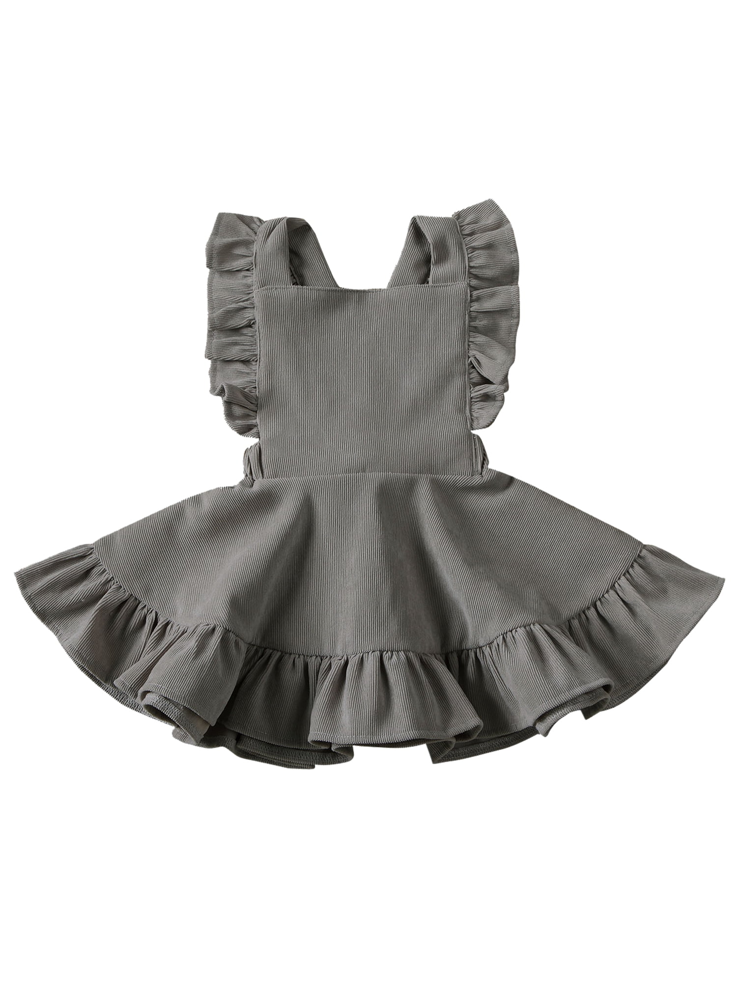IZhansean Toddler Baby Girl Suspender Skirt Corduroy Ruffled Strap ...