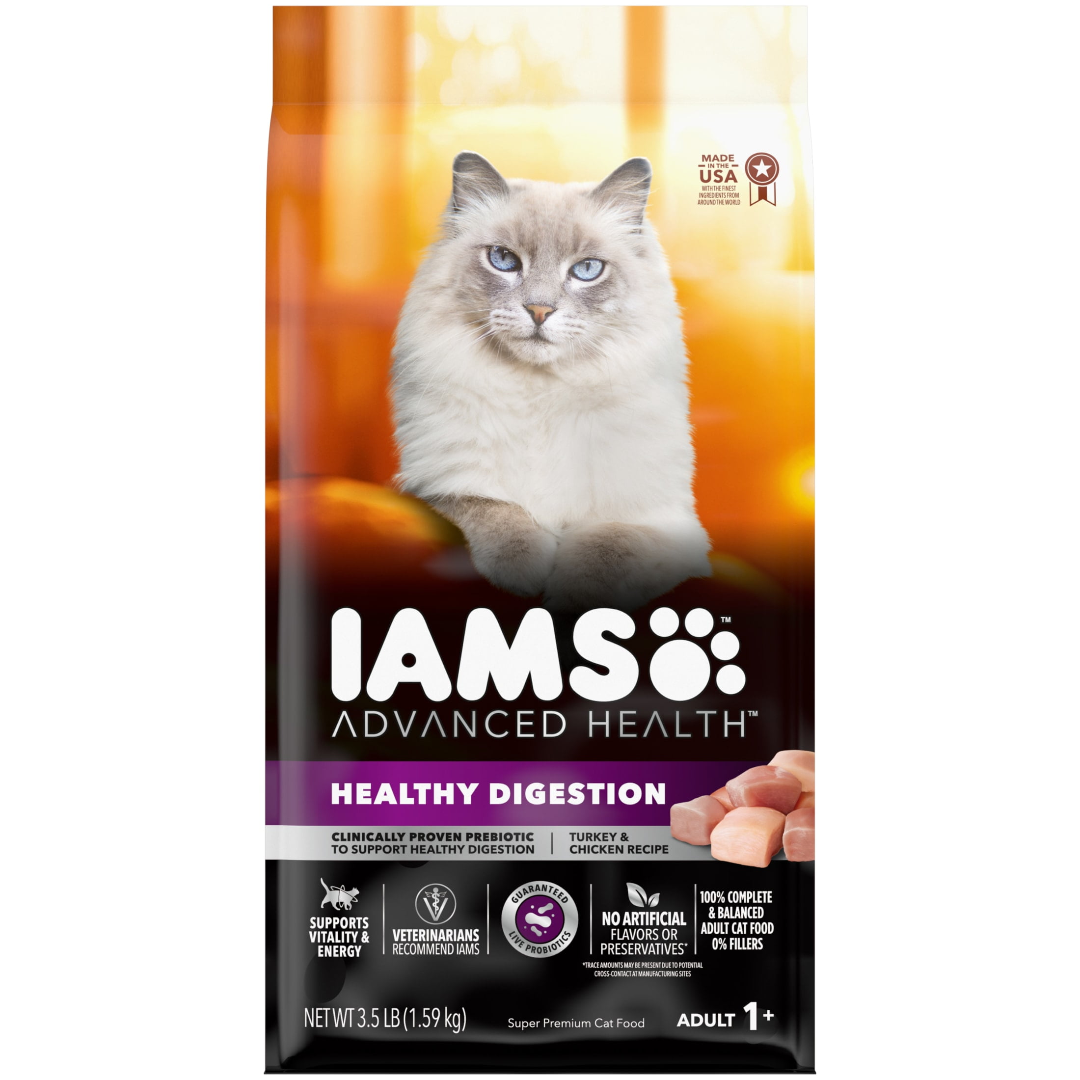 Iams Advanced Health Digestive Turkey & Chicken Recipe, Adult Dry Cat ...