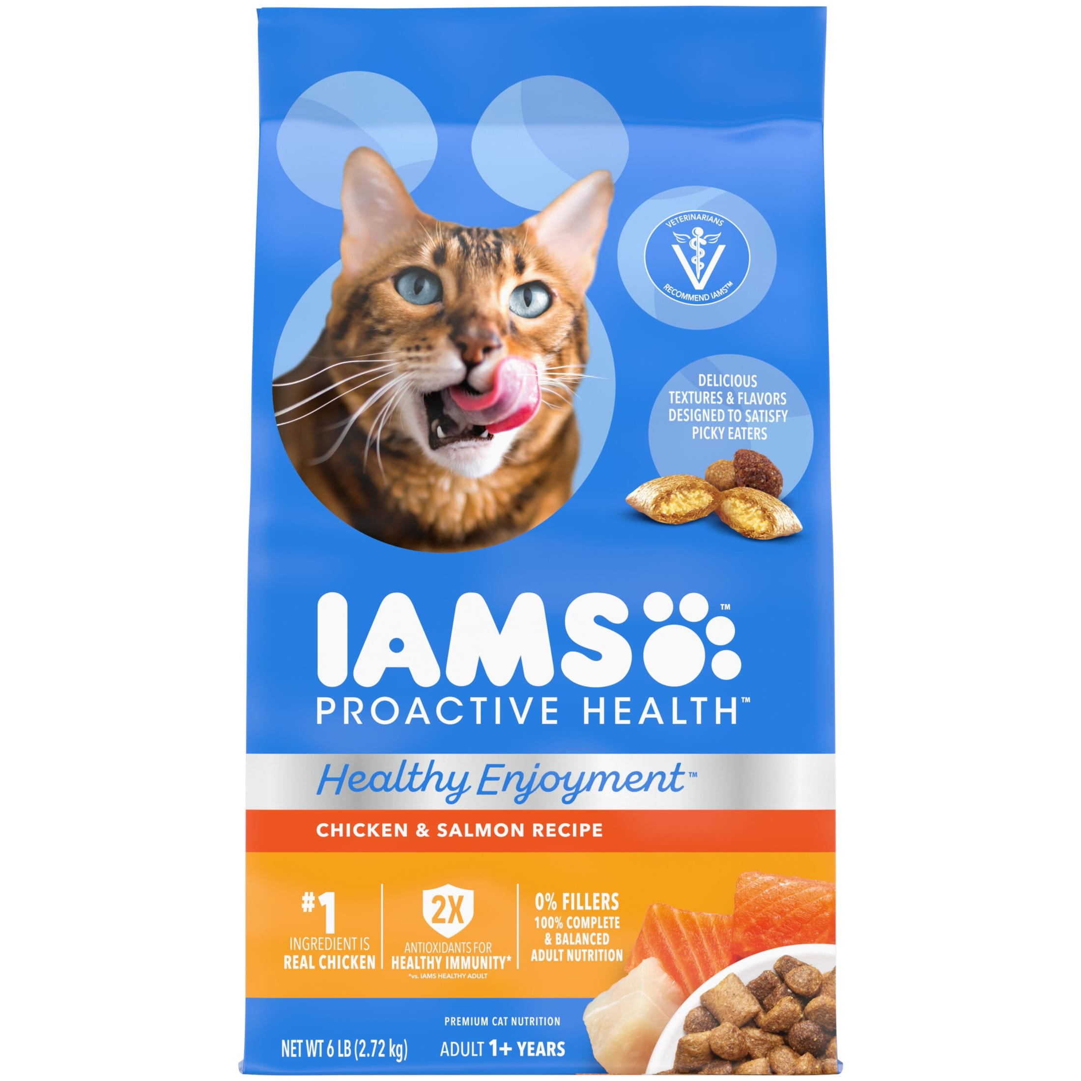 Iams Healthy Enjoyment Chicken & Salmon Recipe Dry Cat Food, 6 Lb Bag ...