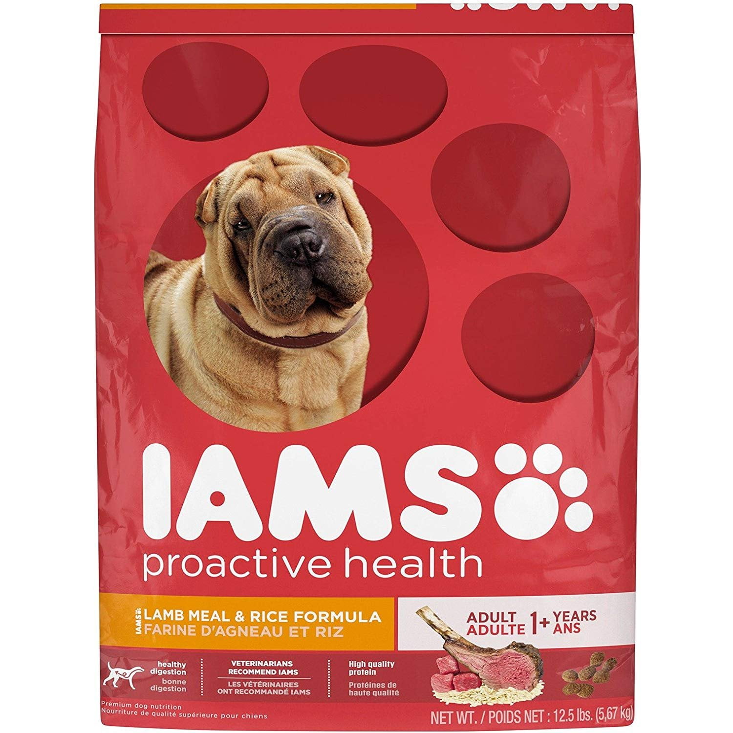 IAMS Proactive Health Lamb and Rice Dry Dog Food - Kibble - 12.5 lbs ...