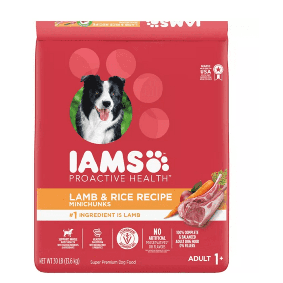 Iams ProActive Health MiniChunks Adult Lamb and Rice Recipe Dry Dog ...