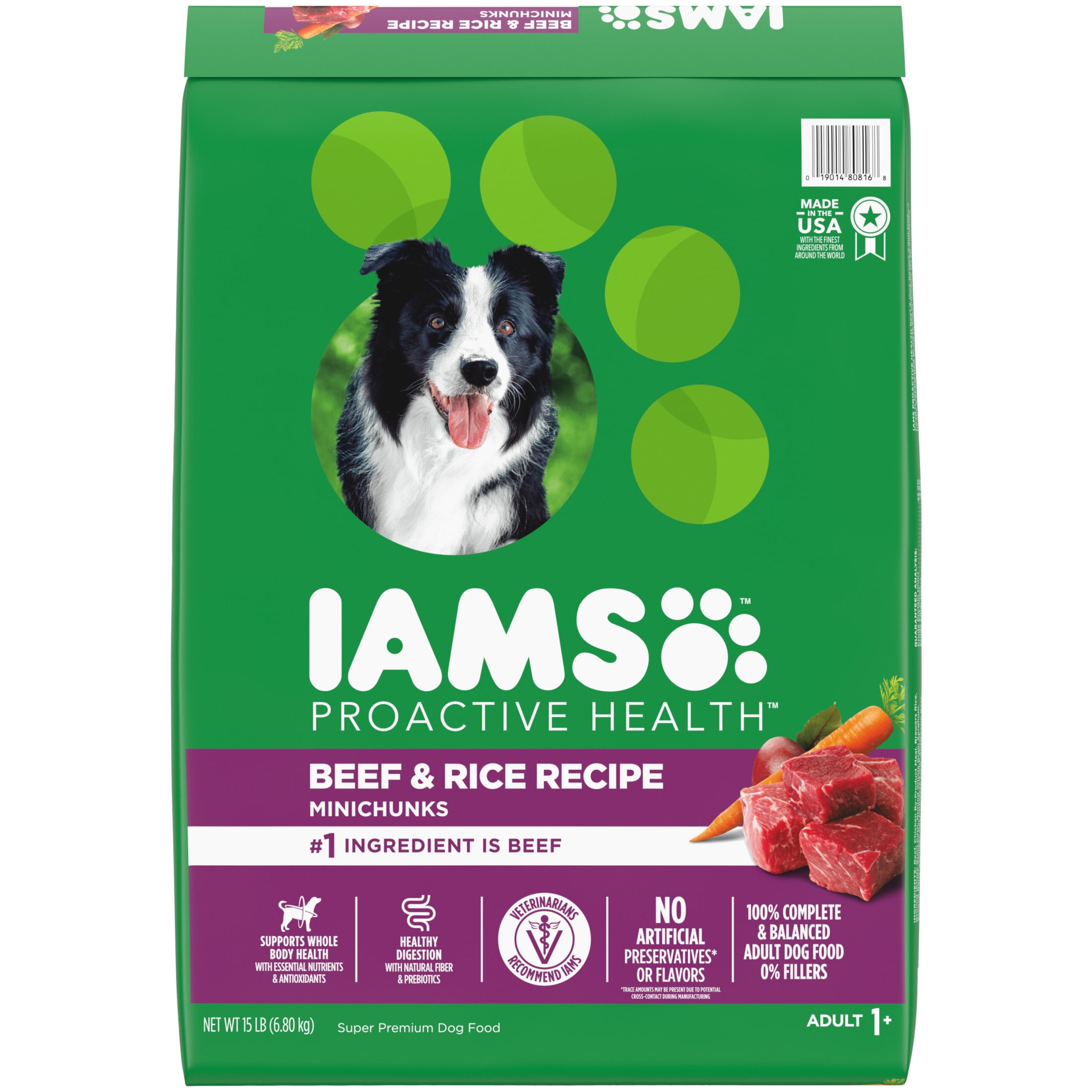 Iams Proactive Health Beef And Rice Flavor Dry Dog Food, 15 Lb Bag ...