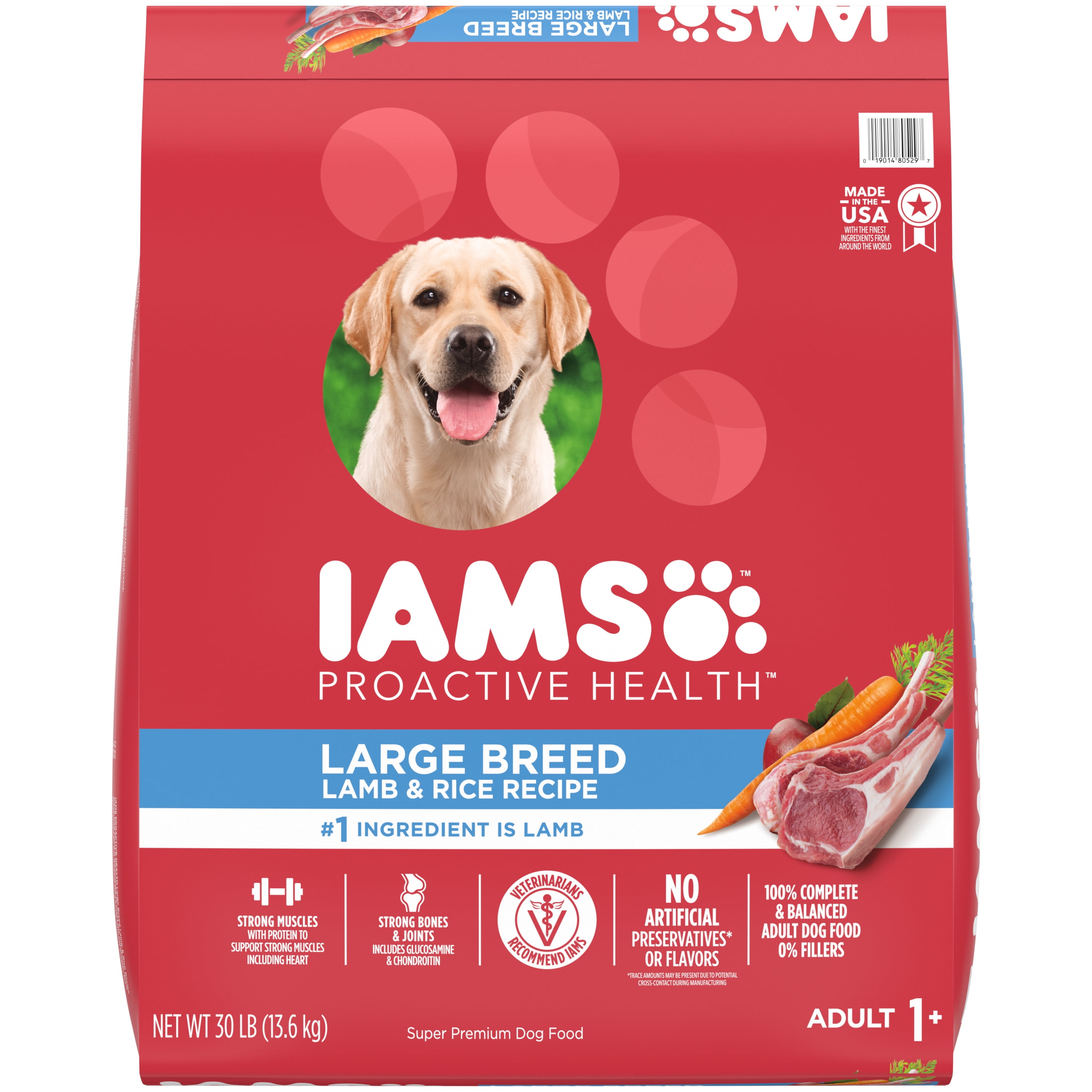 Iams Proactive Health Large Breed Adult Dry Dog Food Lamb & Rice Recipe ...