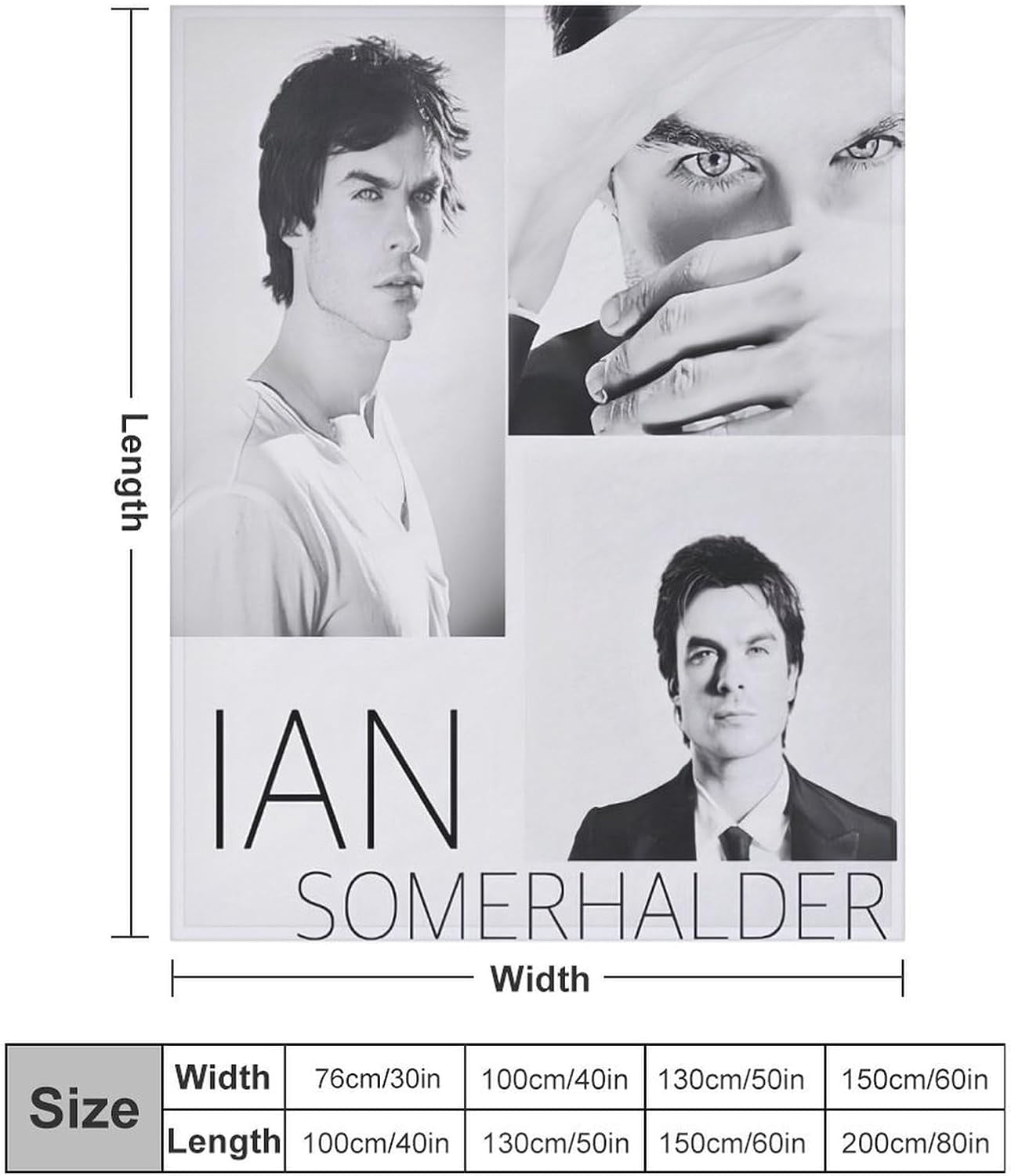 Ian Somerhalder Blanket Cool #1 Super Soft Throw Blanket Silky Flannel ...
