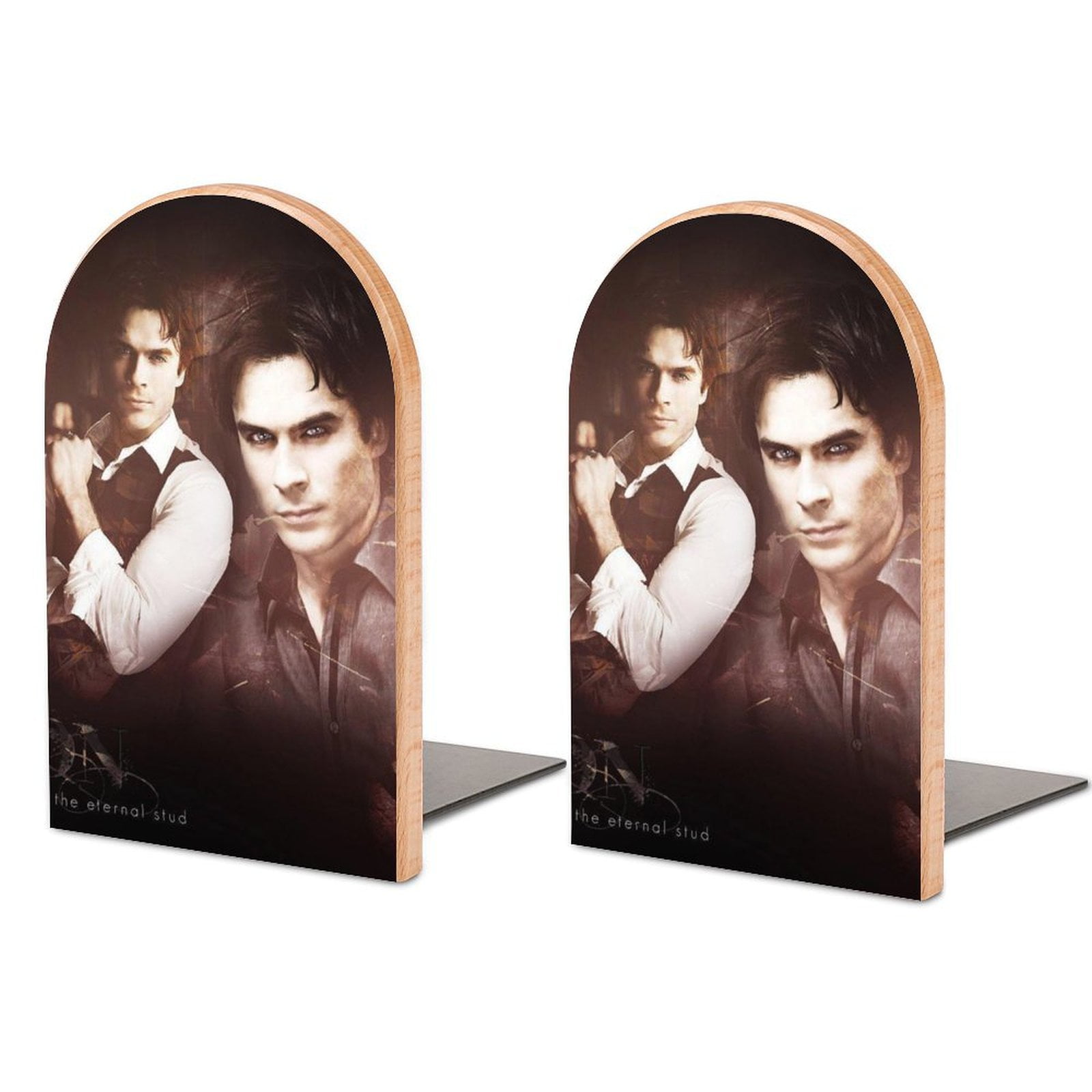 Ian Somerhalder Vampire Diaries Bookends Wood Book Divider Decor ...
