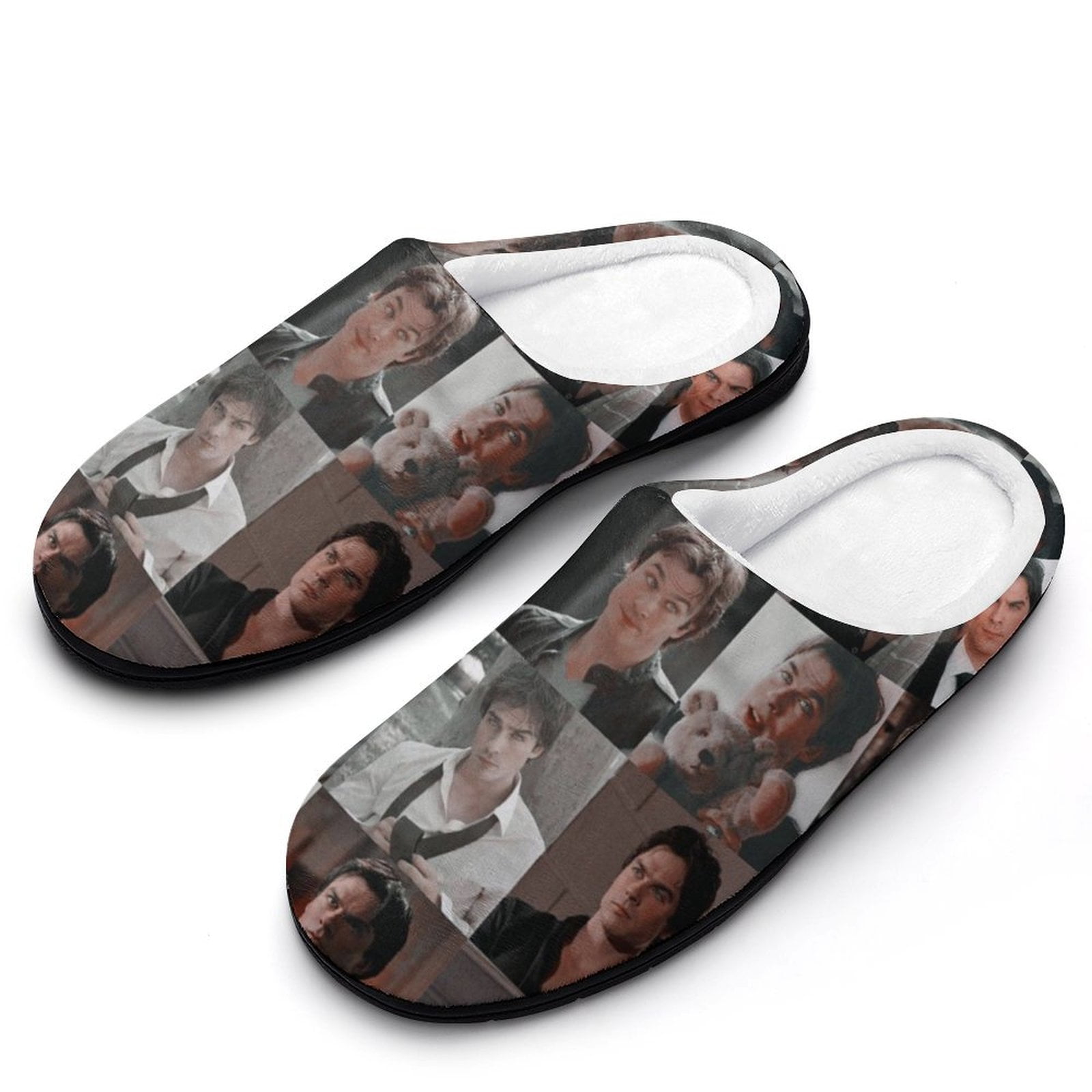 Ian Somerhalder Vampire Diaries Fuzzy Cotton Slippers For Mens Winter ...