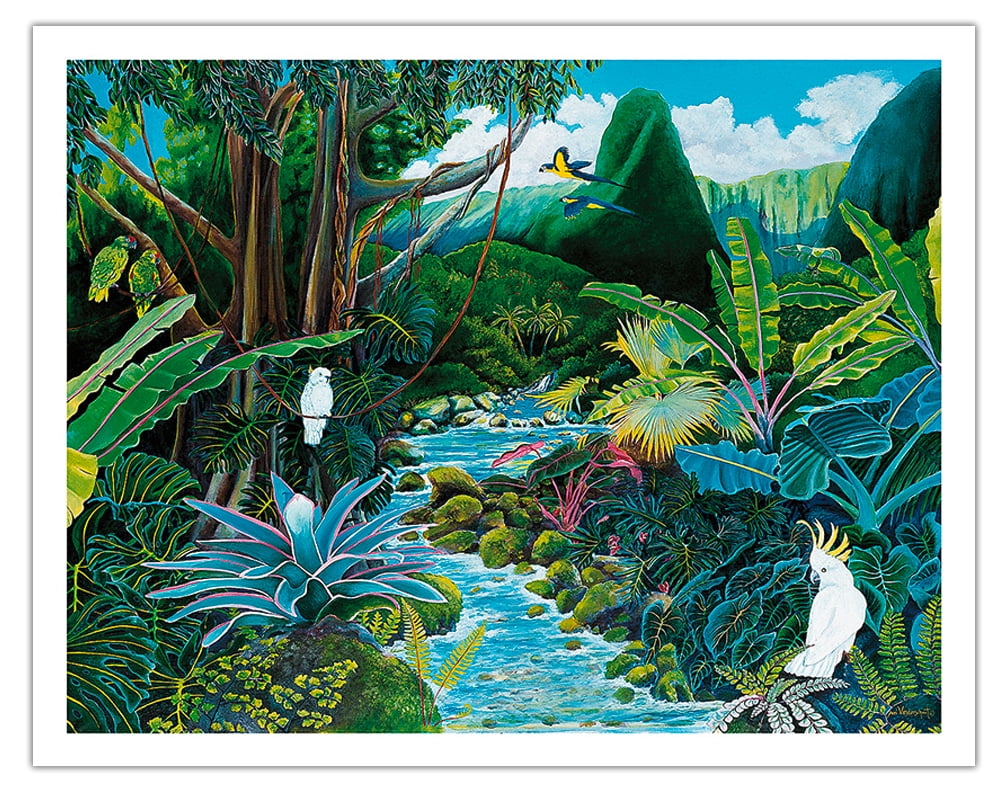 Iao Valley - Maui Hawaii - From an Original Color Painting by Ari ...