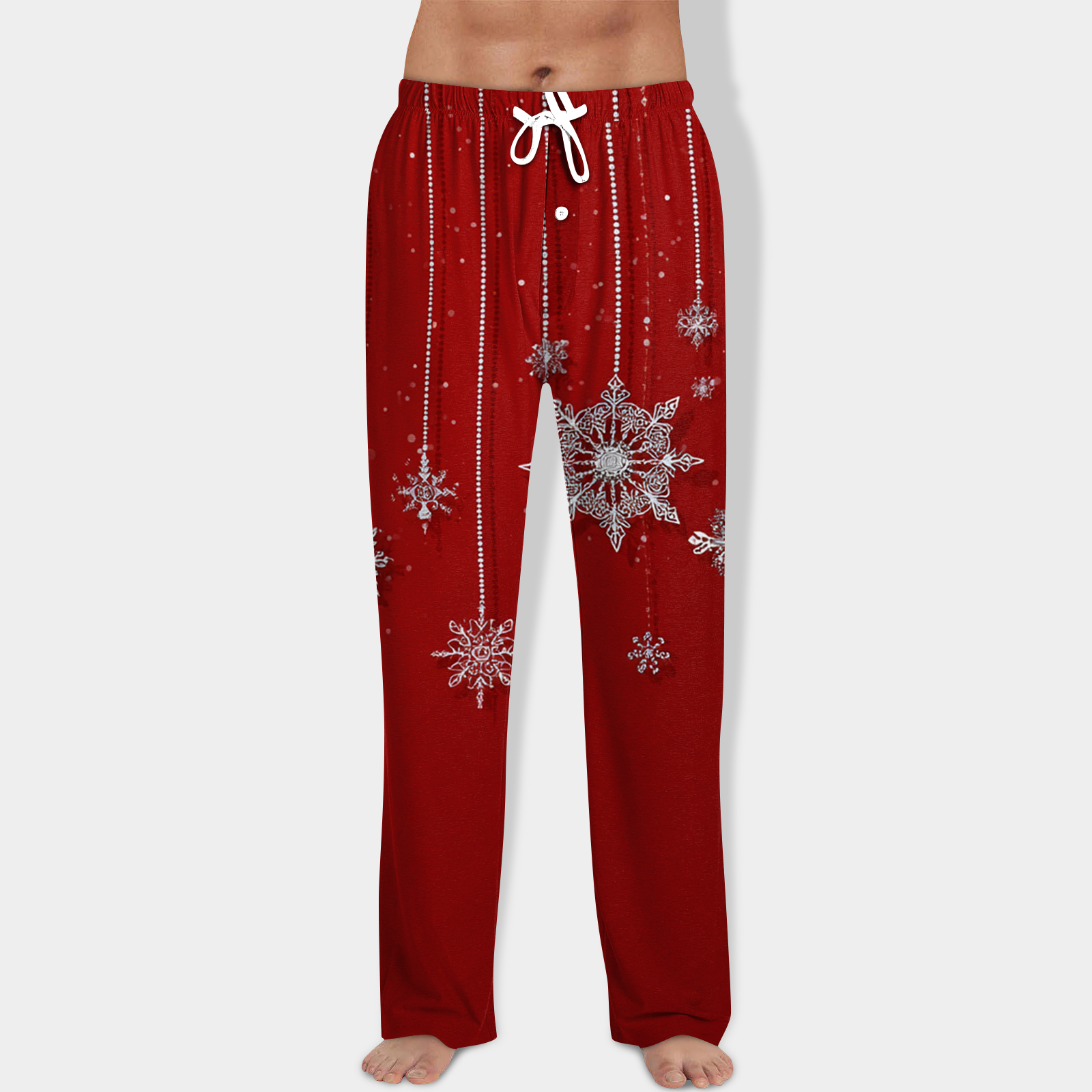 Iaqnaocc Christmas Mens Pajama Pants Fashion Snowflake Santa Graphic ...
