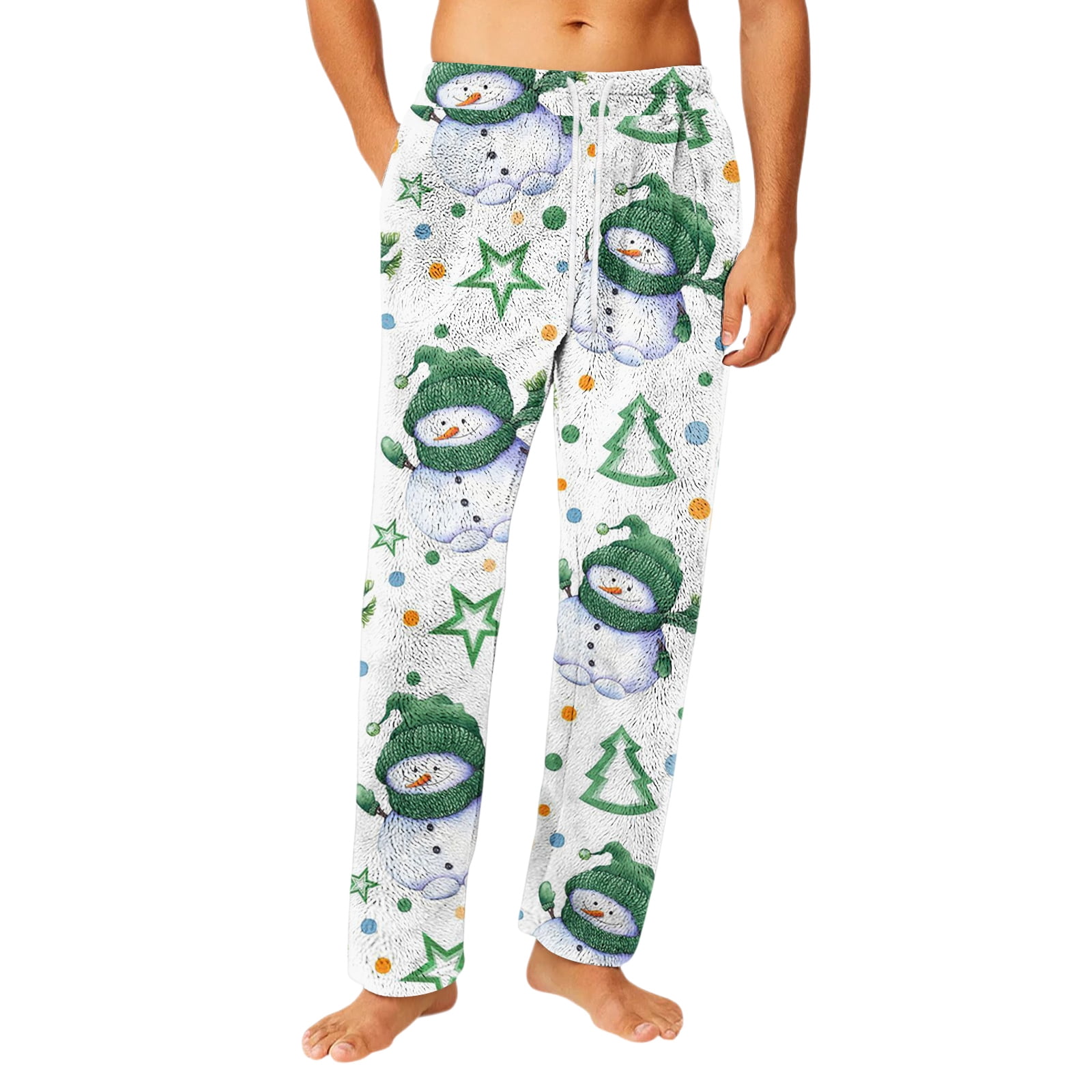 Iaqnaocc Christmas Mens Pajama Pants Trendy Xmas Candy Gift Print ...