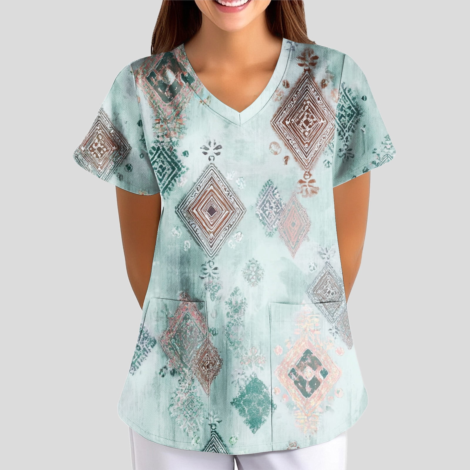 Iaqnaocc Scrubs for Women Plus Size Western Ethnic Style Nurse Working ...