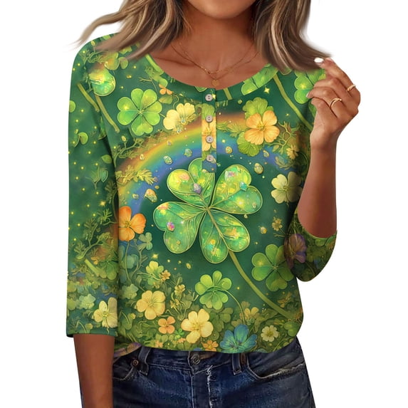 Iaqnaocc St Patrick's Day Women's Tops, Tees & Blouses Spring Irish ...