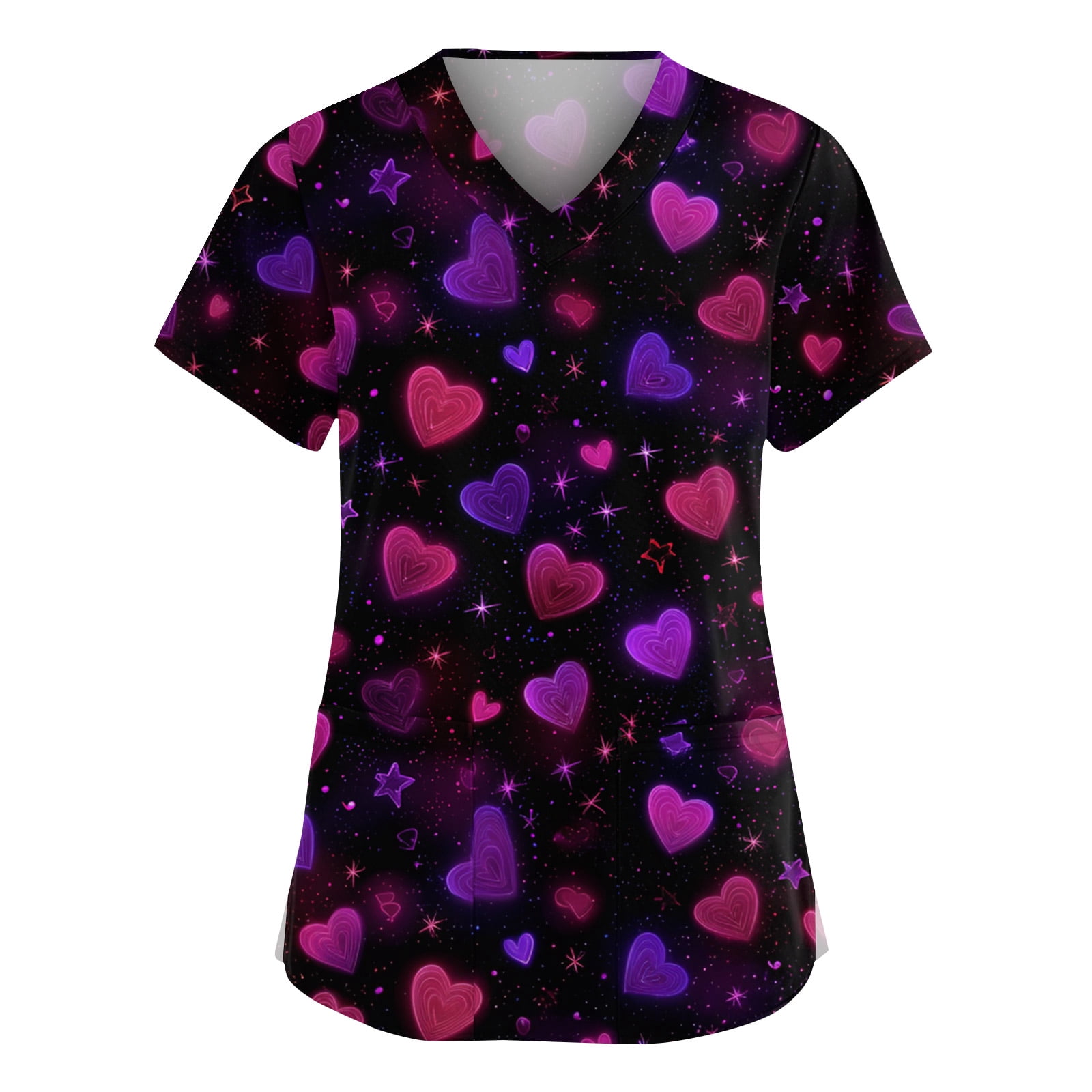 Iaqnaocc Valentines Scrubs for Women Funny Love Heart Graphic Nurse ...