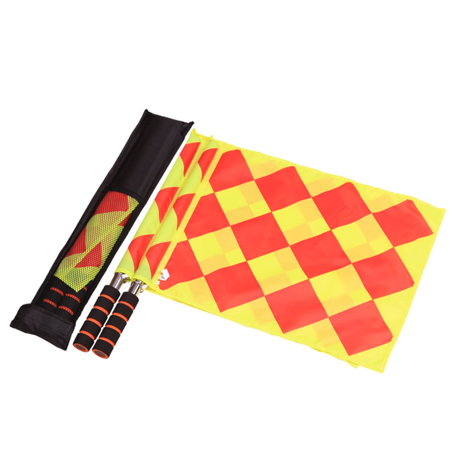 Iaukyu 1 Set Trial Flag Plaid Waterproof Fade Resistant Command Signal Tarpaulin Soccer Referee ...