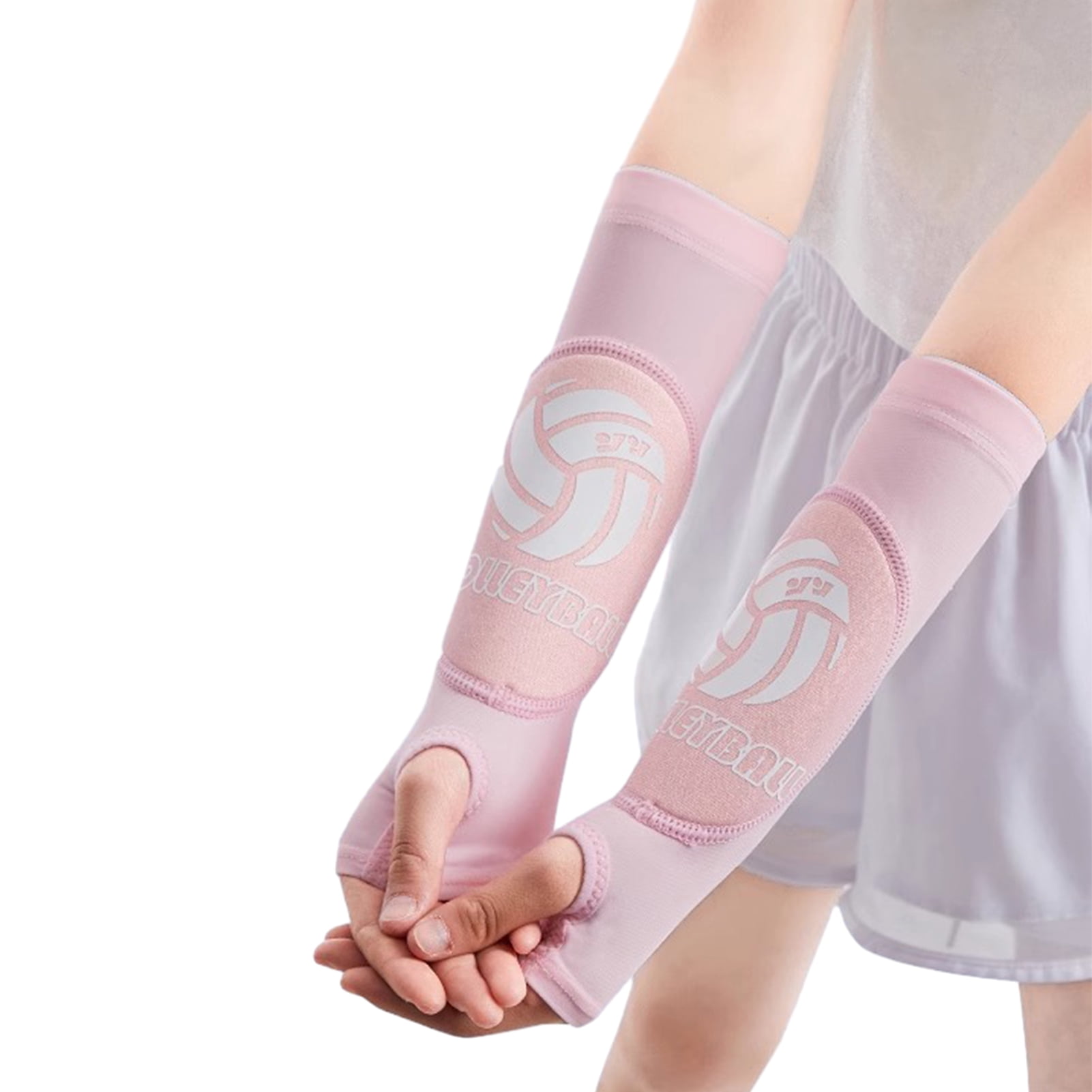 2Pcs Volleyball Arm Padded Sleeves for Teens Breathable Ice Silk Fabric ...