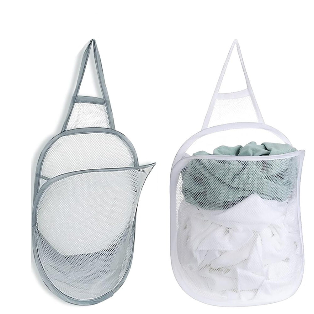 Iaukyu Hanging Laundry Hamper Laundry Bag to Hang Foldable Mesh Hamper ...