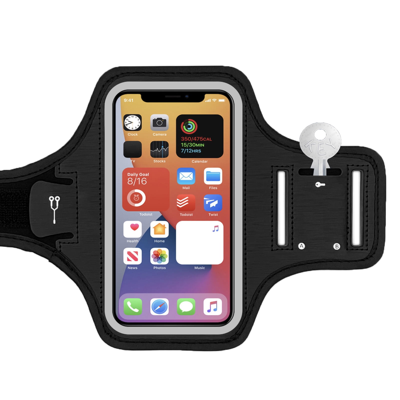 Iaukyu Running Sports Phone Armband Bag with Pocket for Earbuds Car ...