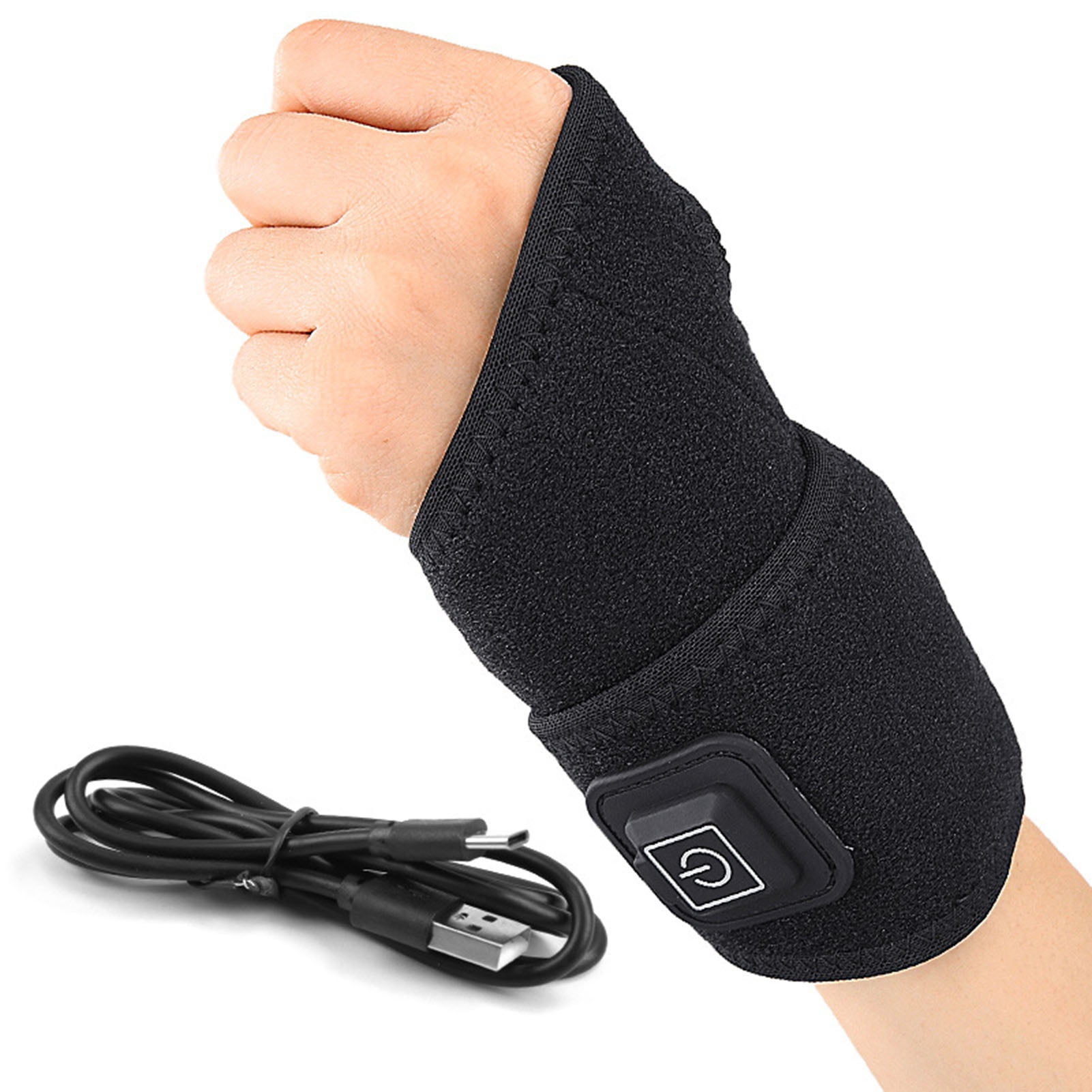 Wrist Thumb Brace Heating Pad Temperature Adjustable Plug-Play Carpal ...