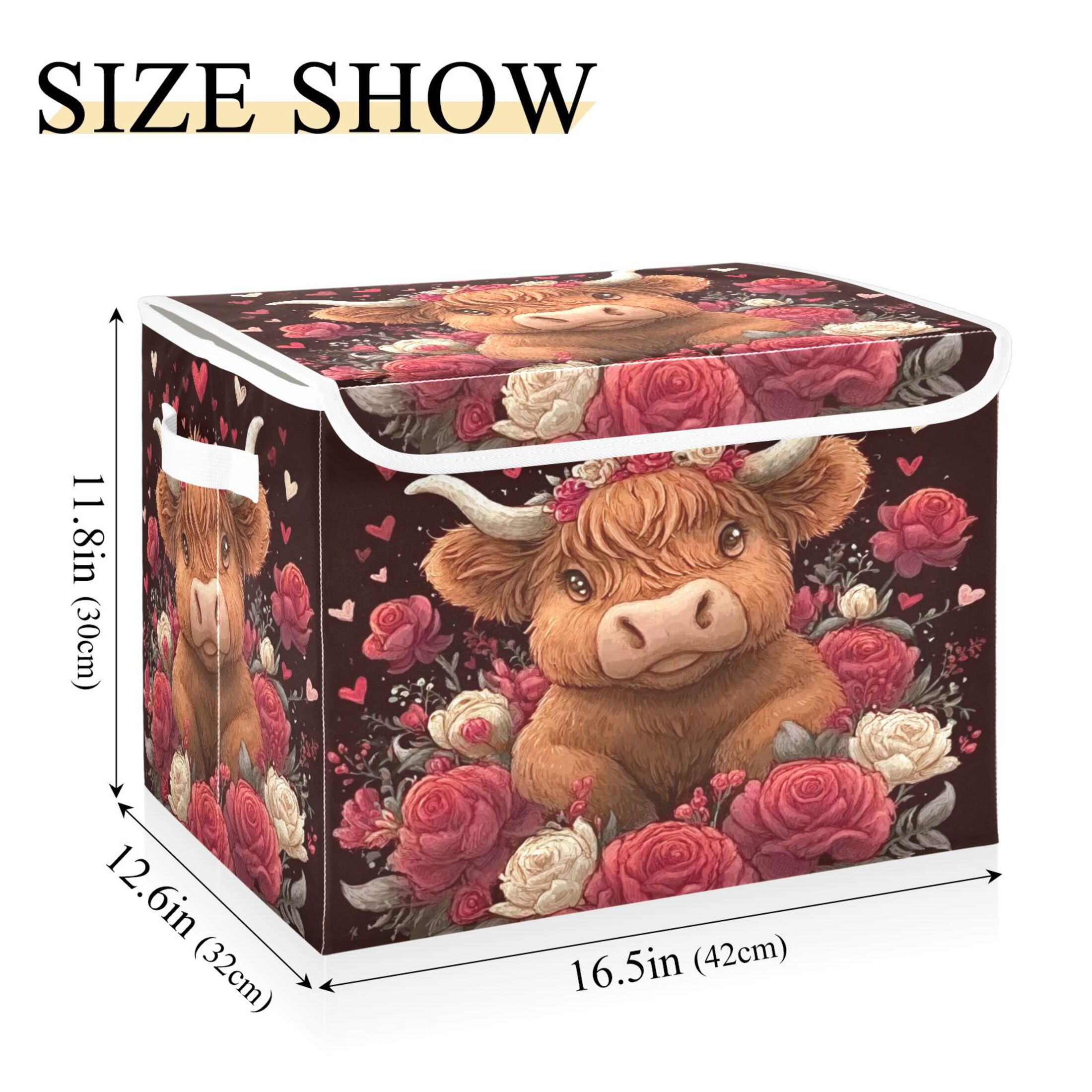 Iauyy 16.5x12.6x11.8in Foldable Flip-Top Storage Bin, Dustproof Magic ...