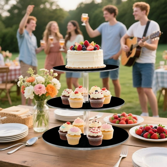 Iauyy 3 Tier Acrylic Cake Stand -DIY Design Wedding Dessert Display ...