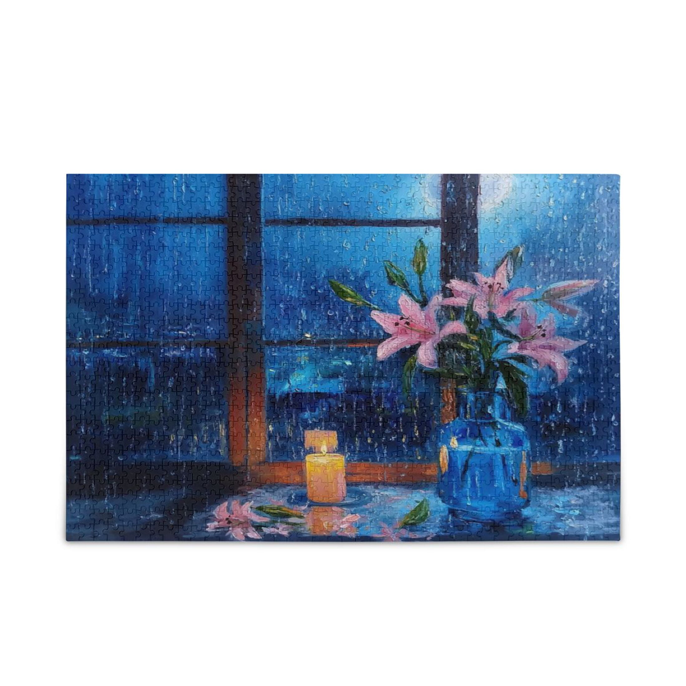 Iauyy 500 Piece Adults Jigsaw Puzzles, in The Blue Vase Wooden & Paper ...