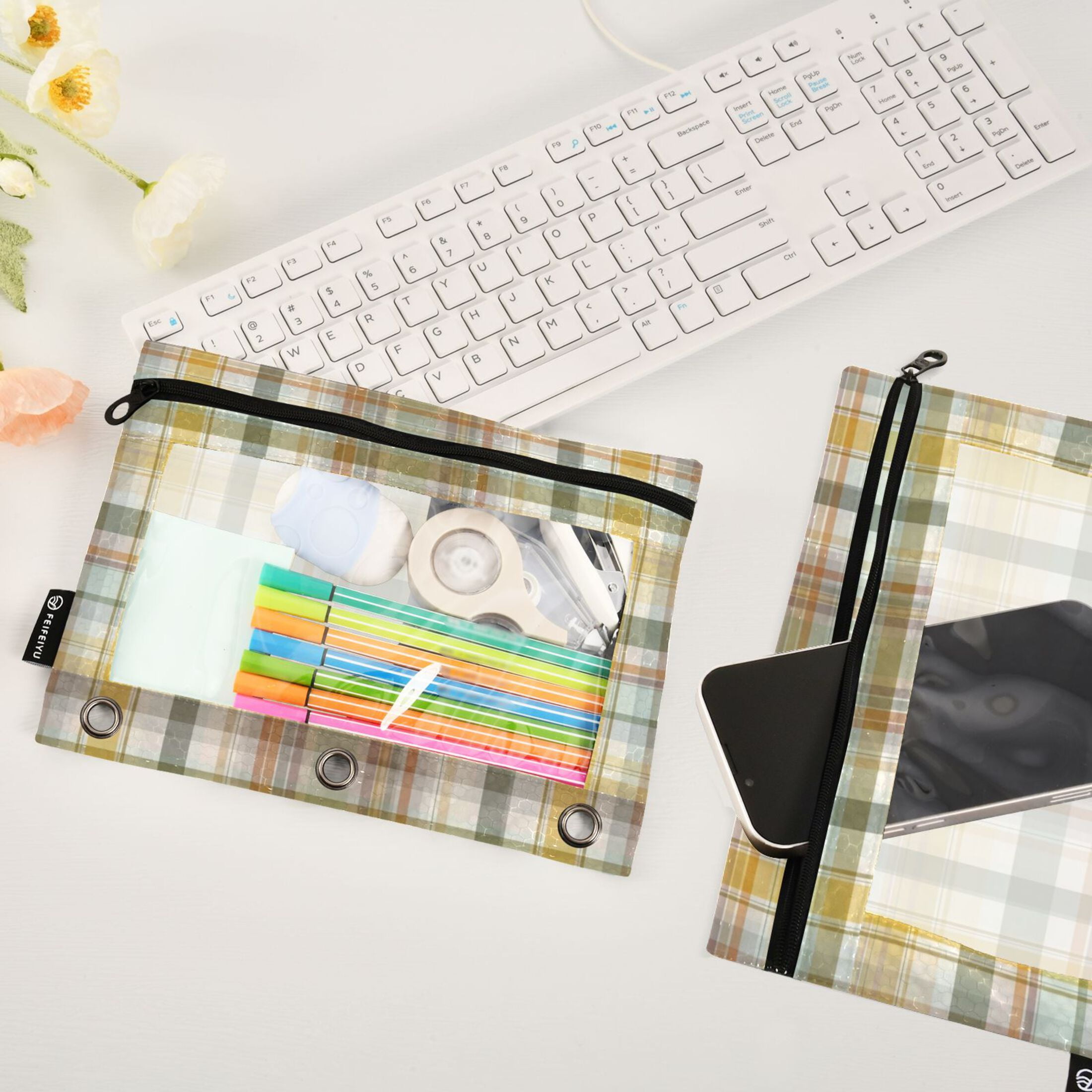 Iauyy Binder Pouches 2-Pack - Waterproof Soccer Mesh Clear PVC ...