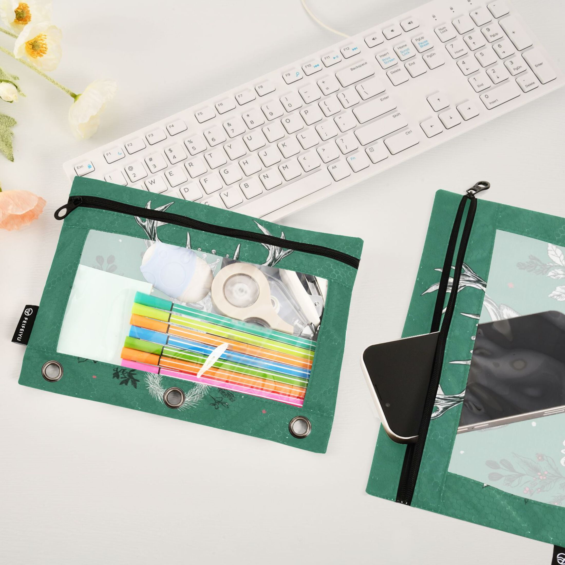 Iauyy Binder Pouches 2-Pack - Waterproof Soccer Mesh Clear PVC ...