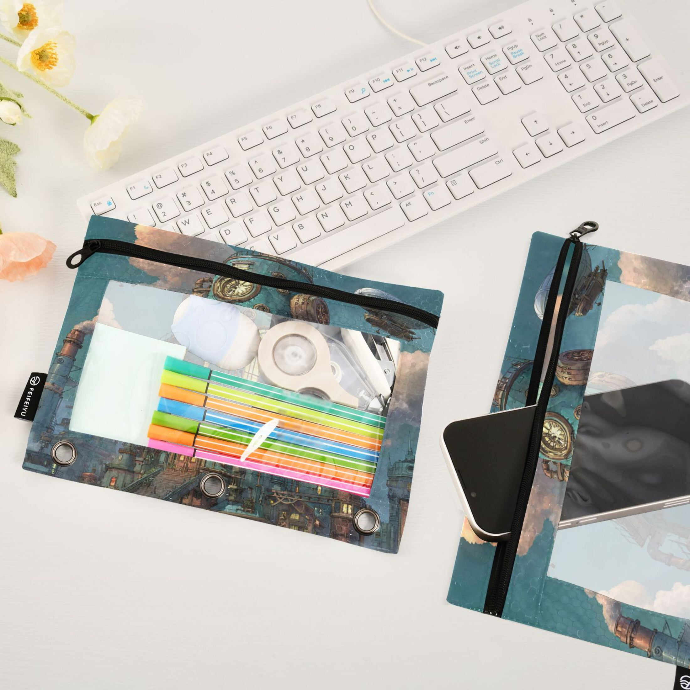 Iauyy Binder Pouches 2-Pack - Waterproof Soccer Mesh Clear PVC ...