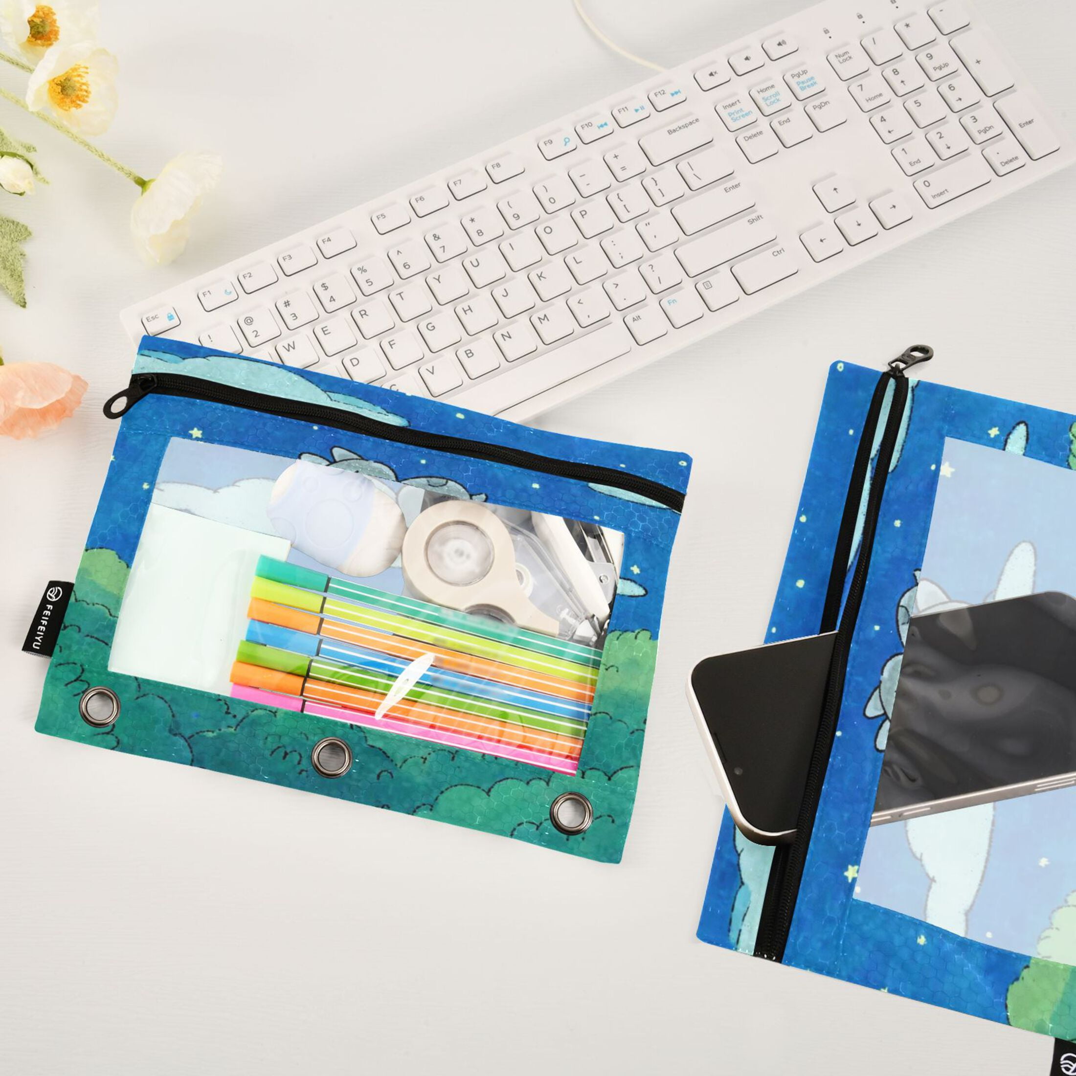 Iauyy Binder Pouches 2-Pack - Waterproof Soccer Mesh Clear PVC ...