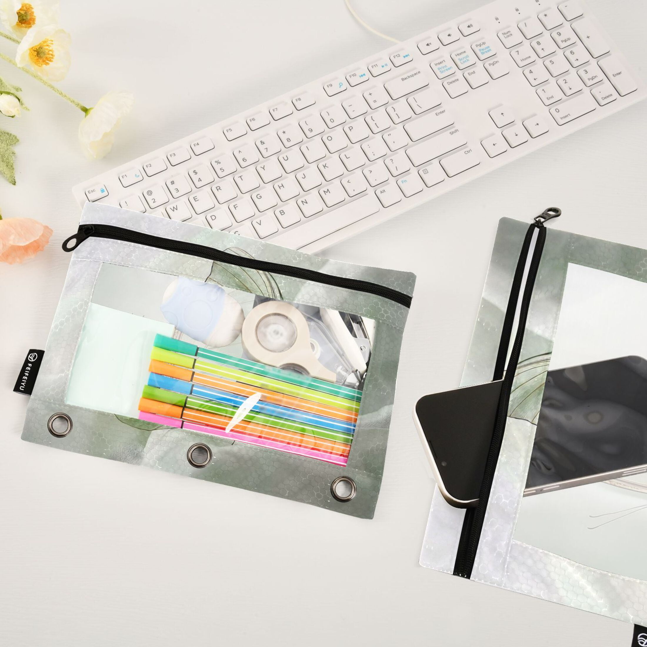 Iauyy Binder Pouches 2-Pack - Waterproof Soccer Mesh Clear PVC ...