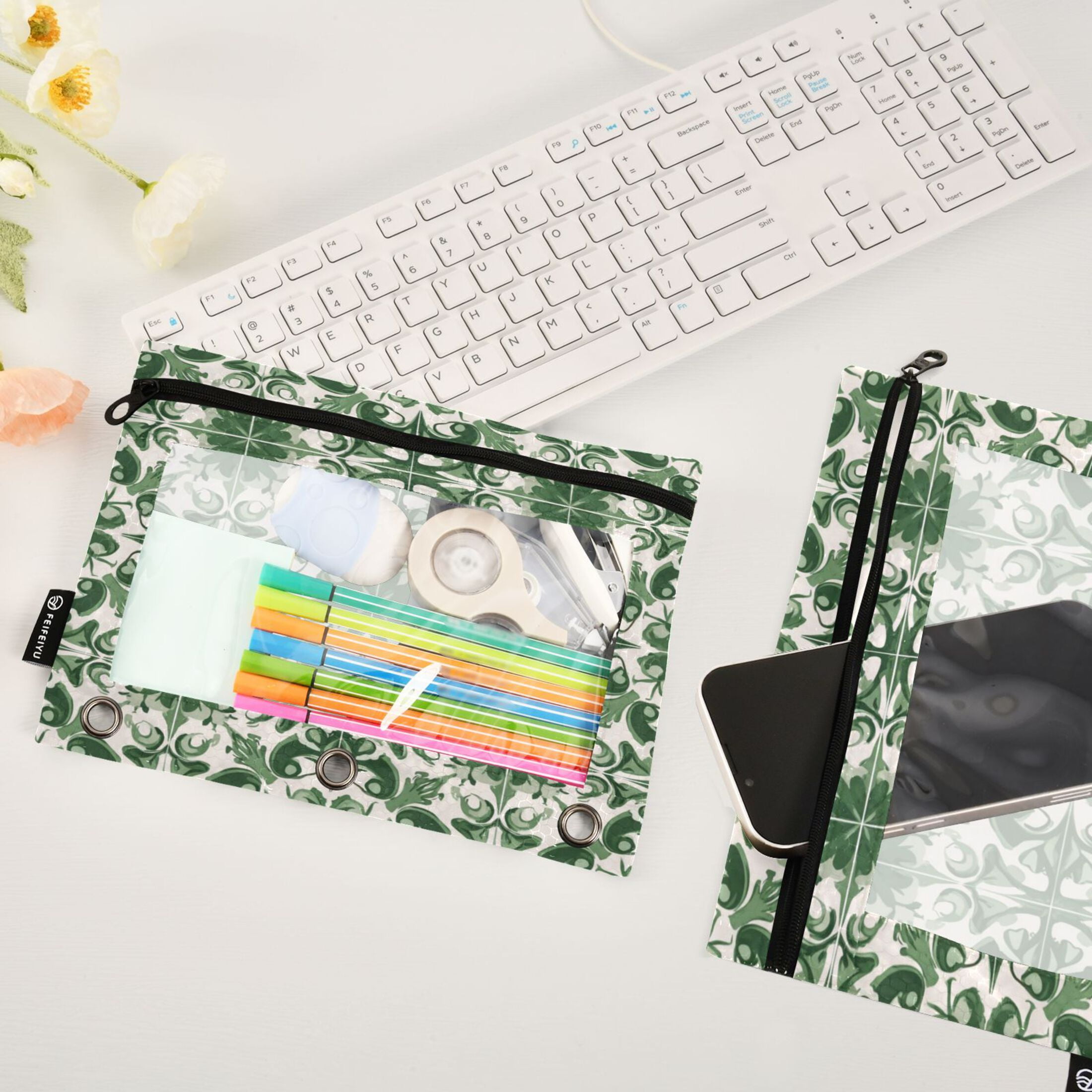 Iauyy Binder Pouches 2-Pack - Waterproof Soccer Mesh Clear PVC ...