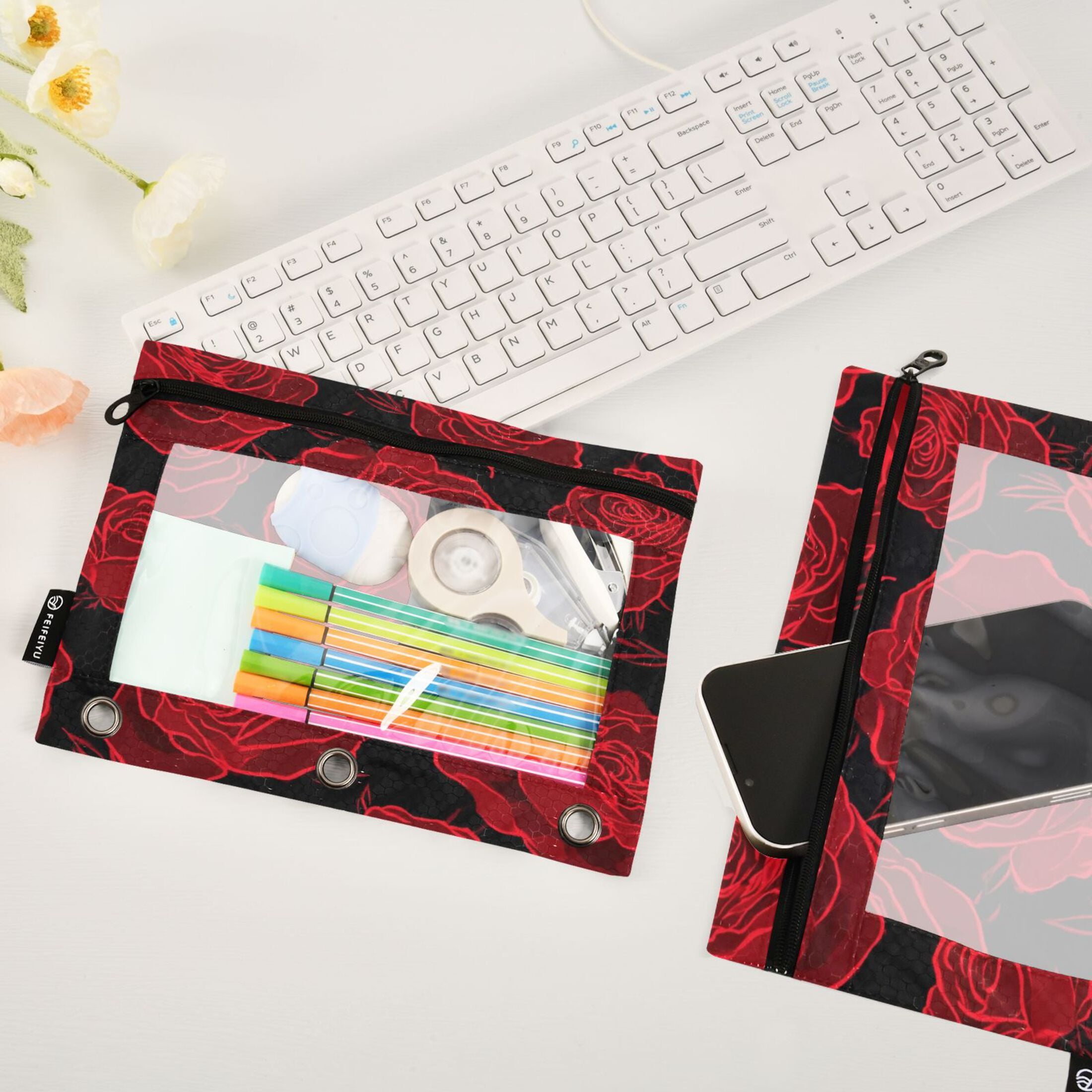 Iauyy Binder Pouches 2-Pack - Waterproof Soccer Mesh Clear PVC ...