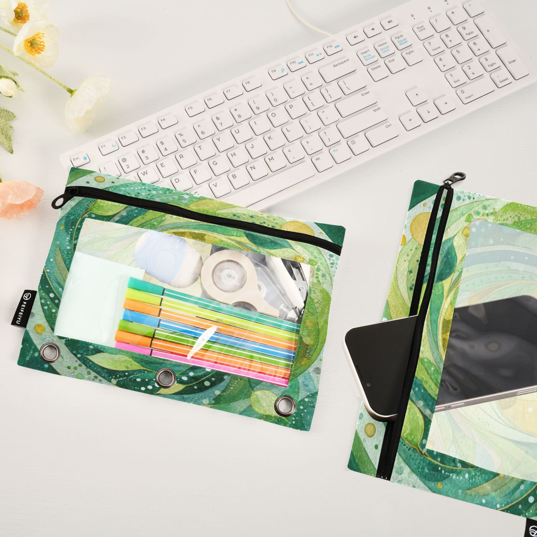 Iauyy Binder Pouches 2-Pack - Waterproof Soccer Mesh Clear PVC ...