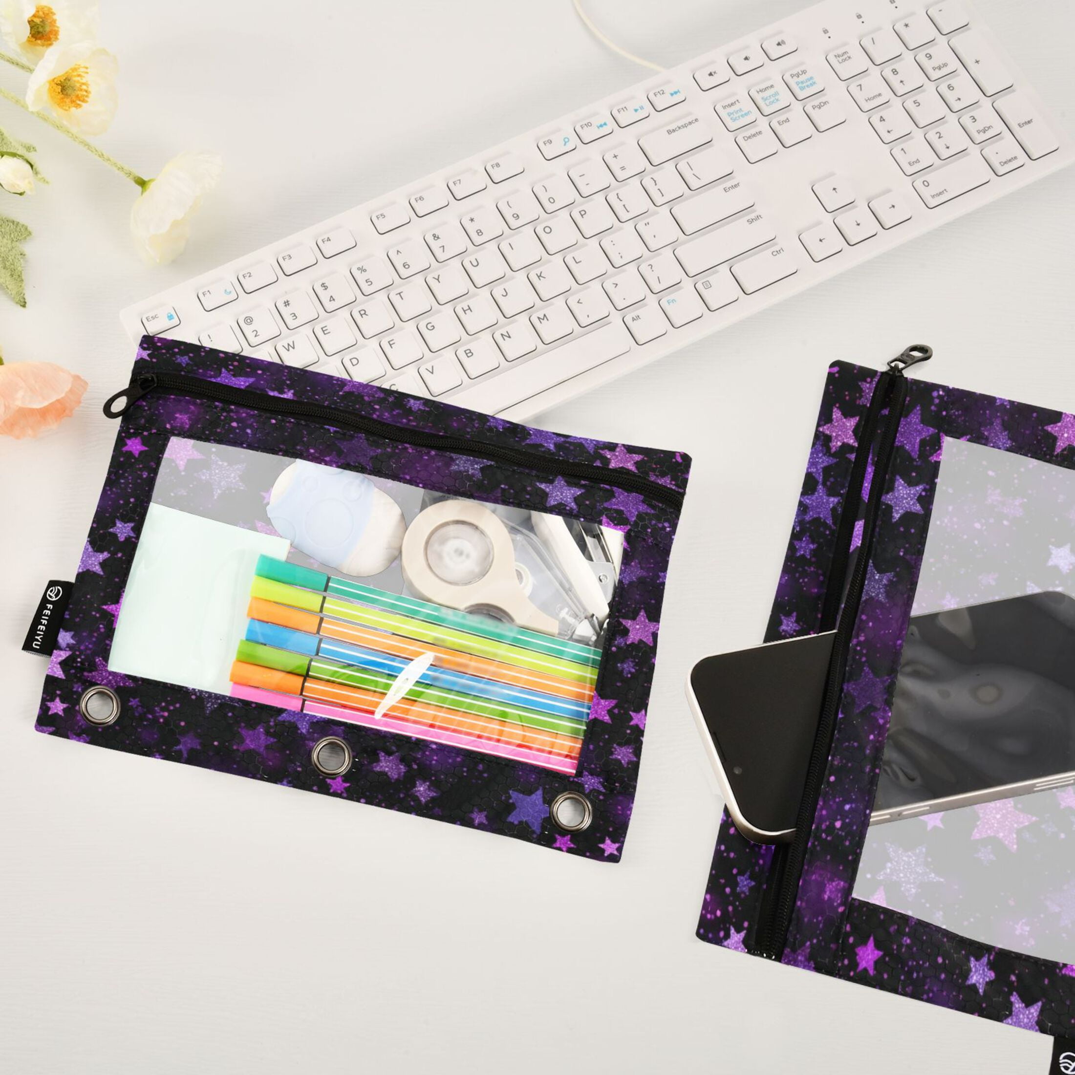 Iauyy Binder Pouches 2-Pack - Waterproof Soccer Mesh Clear PVC ...