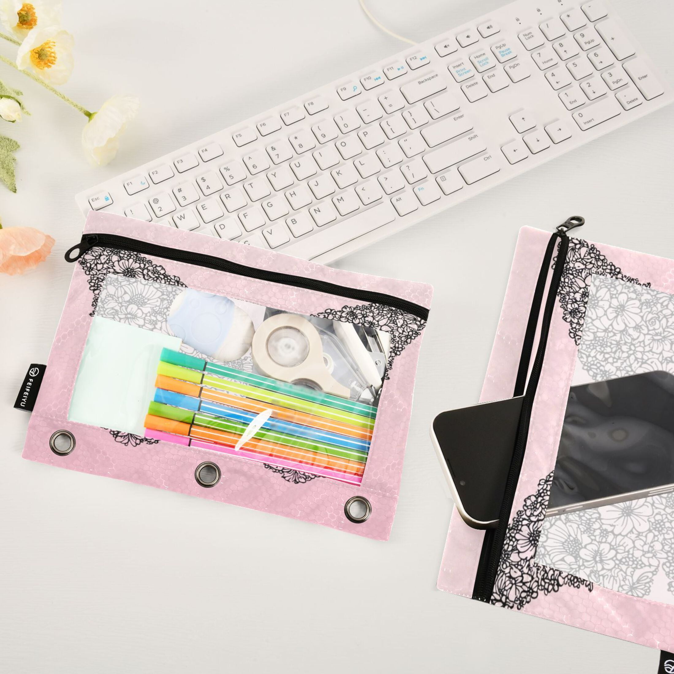 Iauyy Binder Pouches 2-Pack - Waterproof Soccer Mesh Clear PVC ...