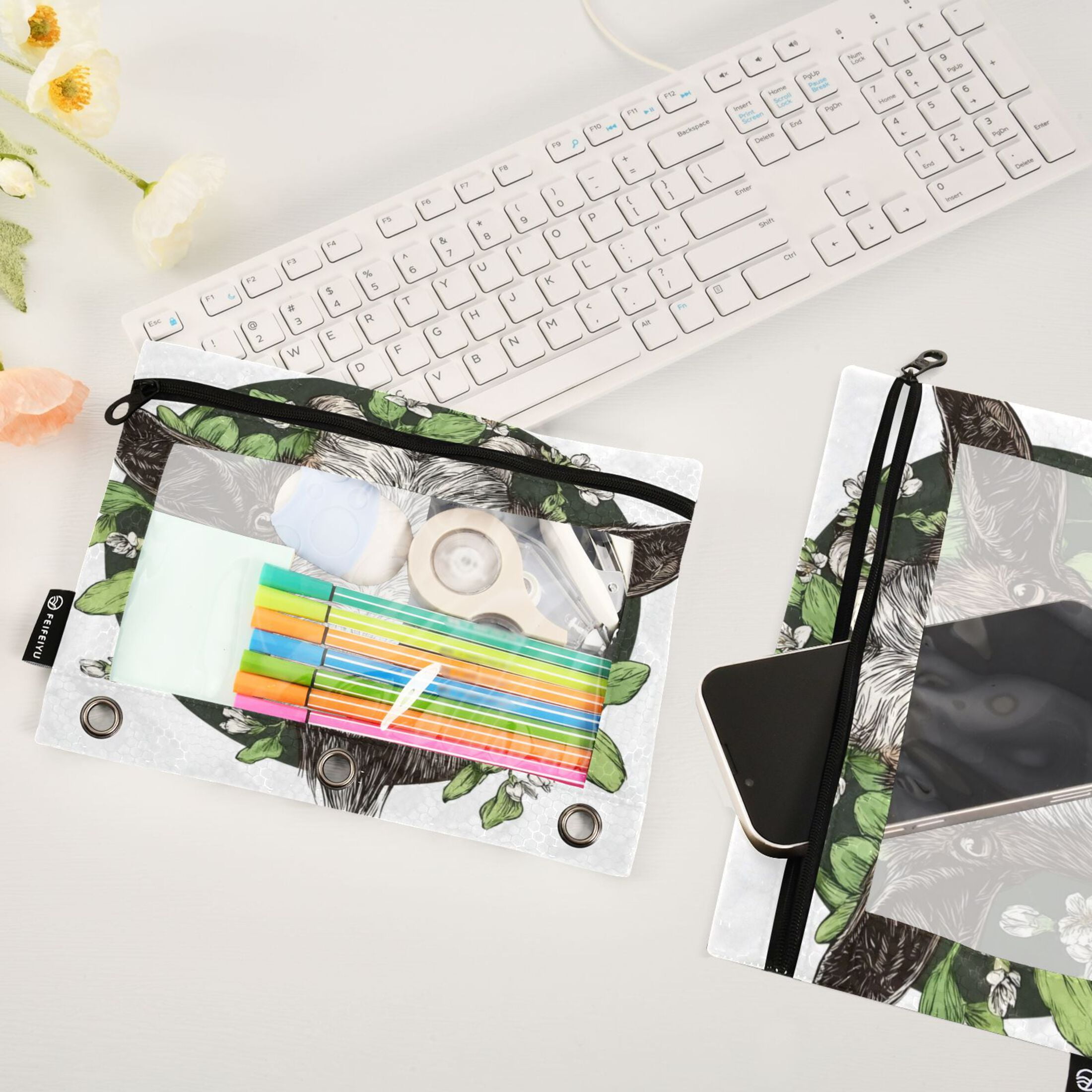 Iauyy Binder Pouches 2-Pack - Waterproof Soccer Mesh Clear PVC ...